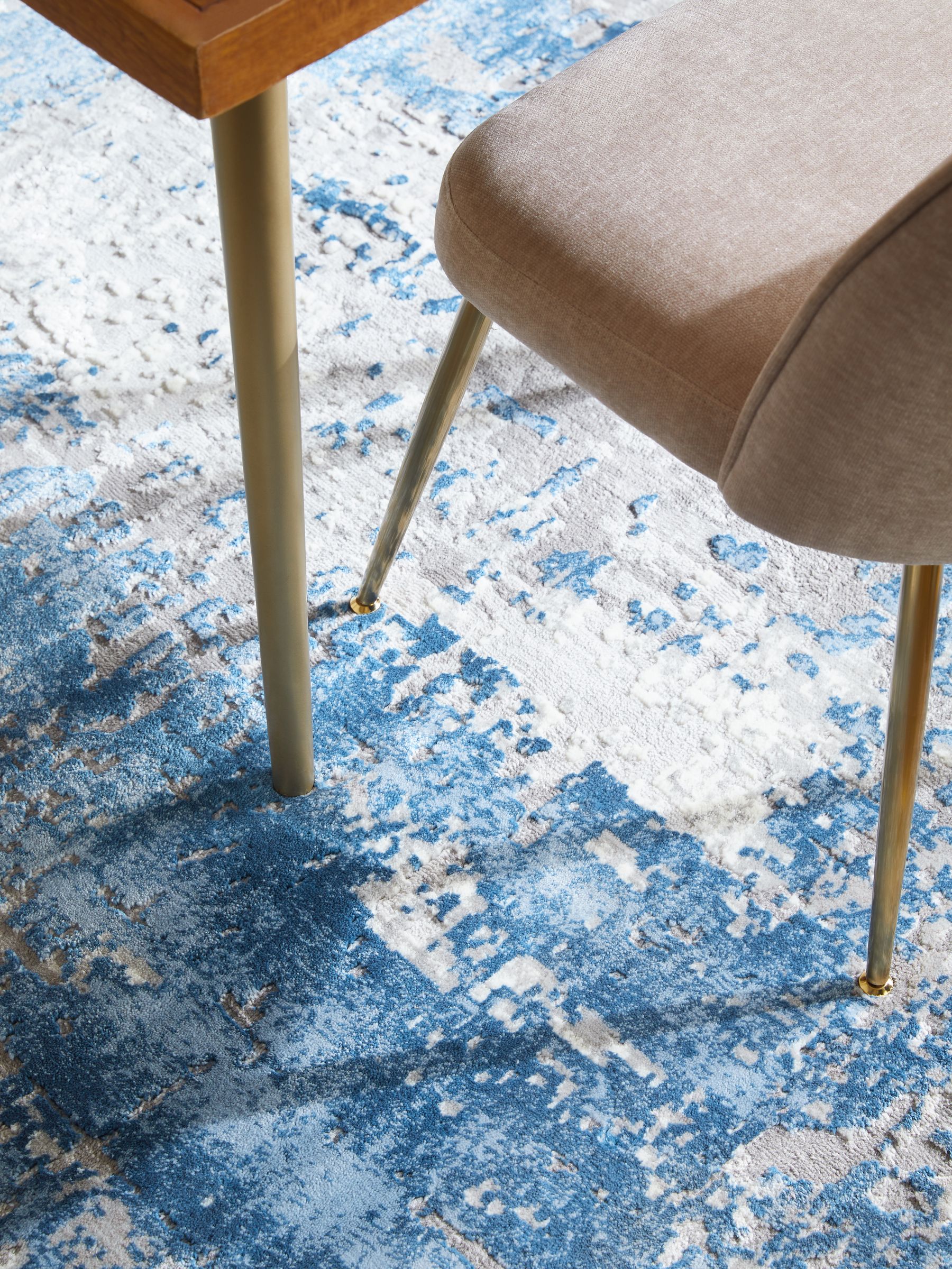 Buy Navy Blue Mica Abstract Rug from the Next UK online shop
