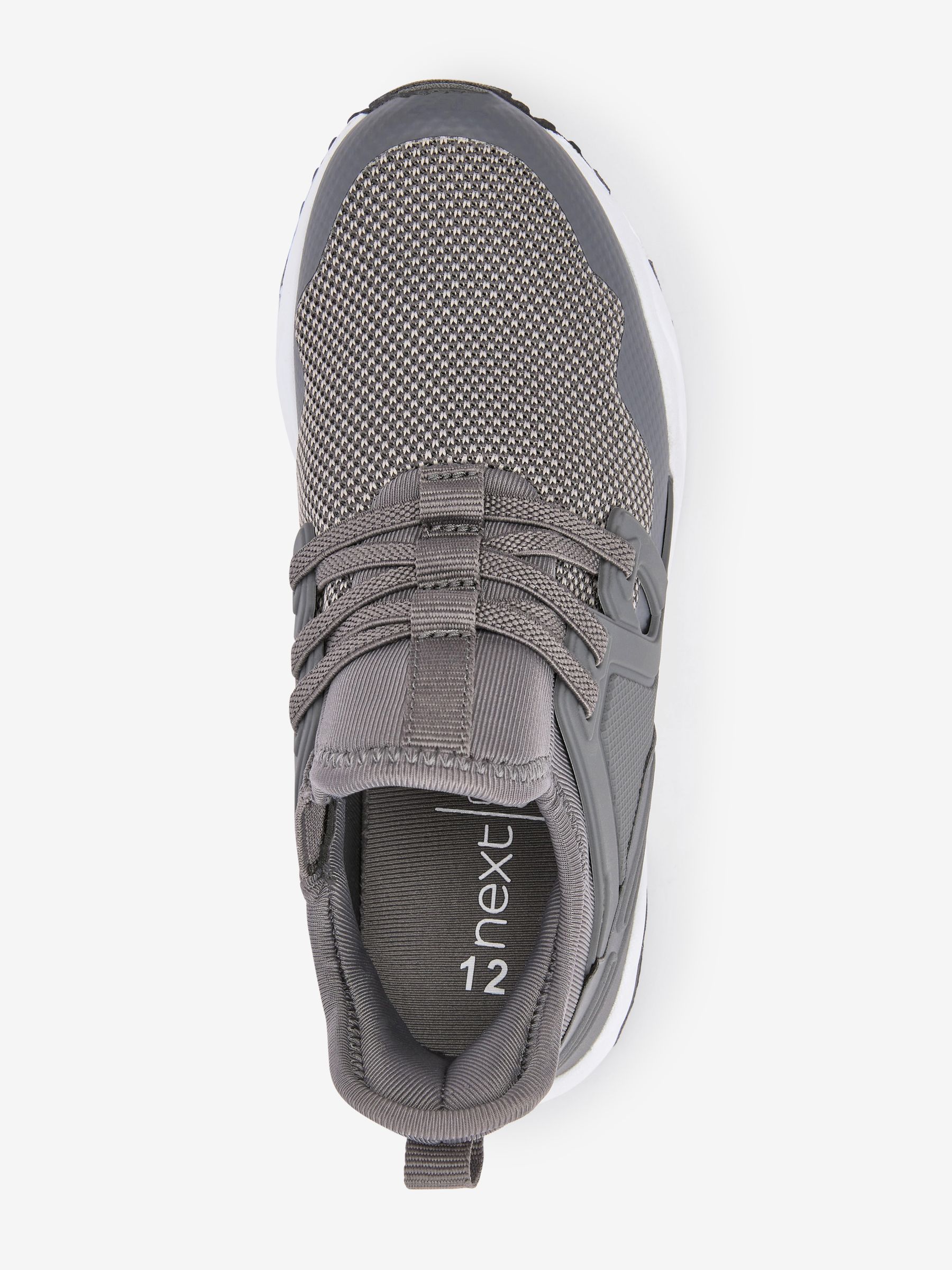 Buy Grey Mesh - Elastic Lace Trainers from Next Poland