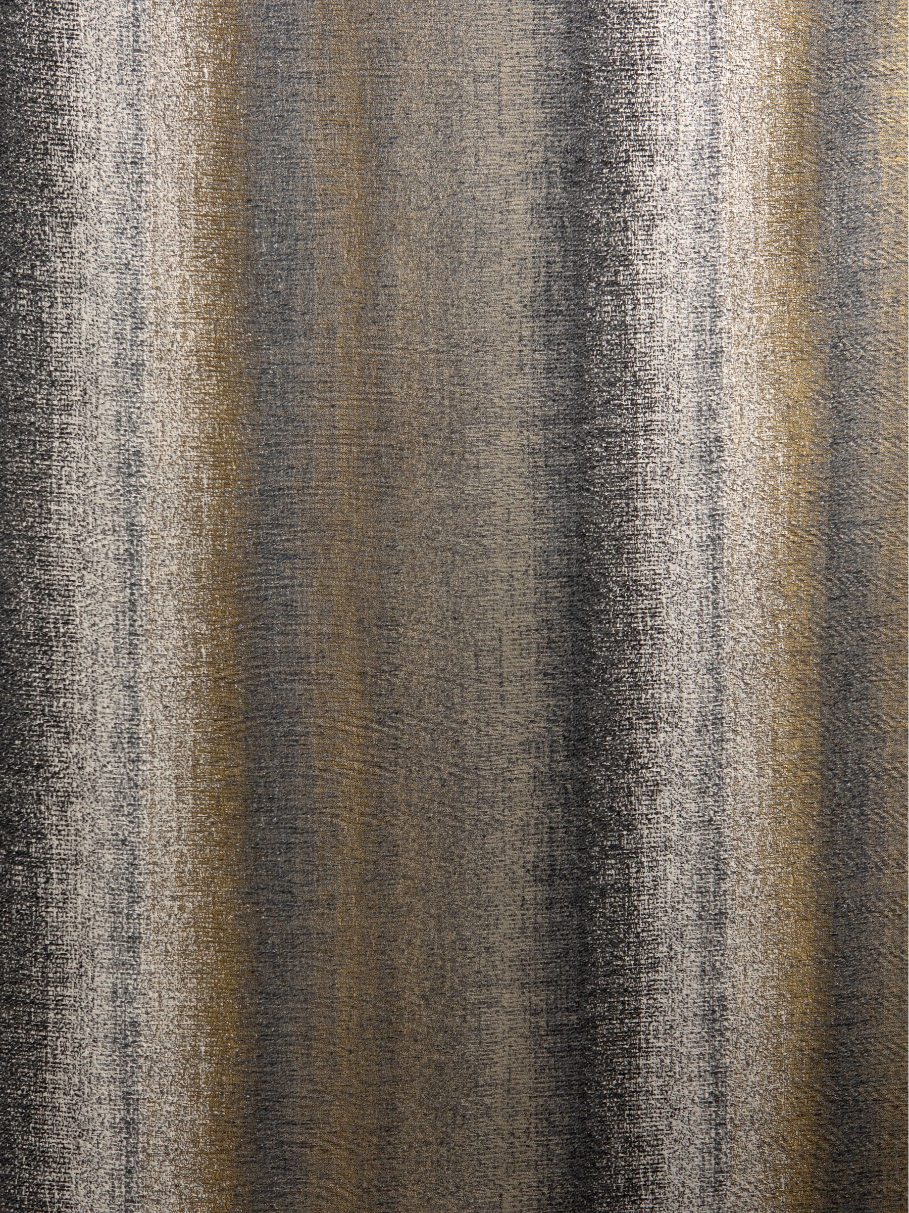 Buy Black/Bronze Metallic Stripe Pencil Pleat Lined Curtains from the ...