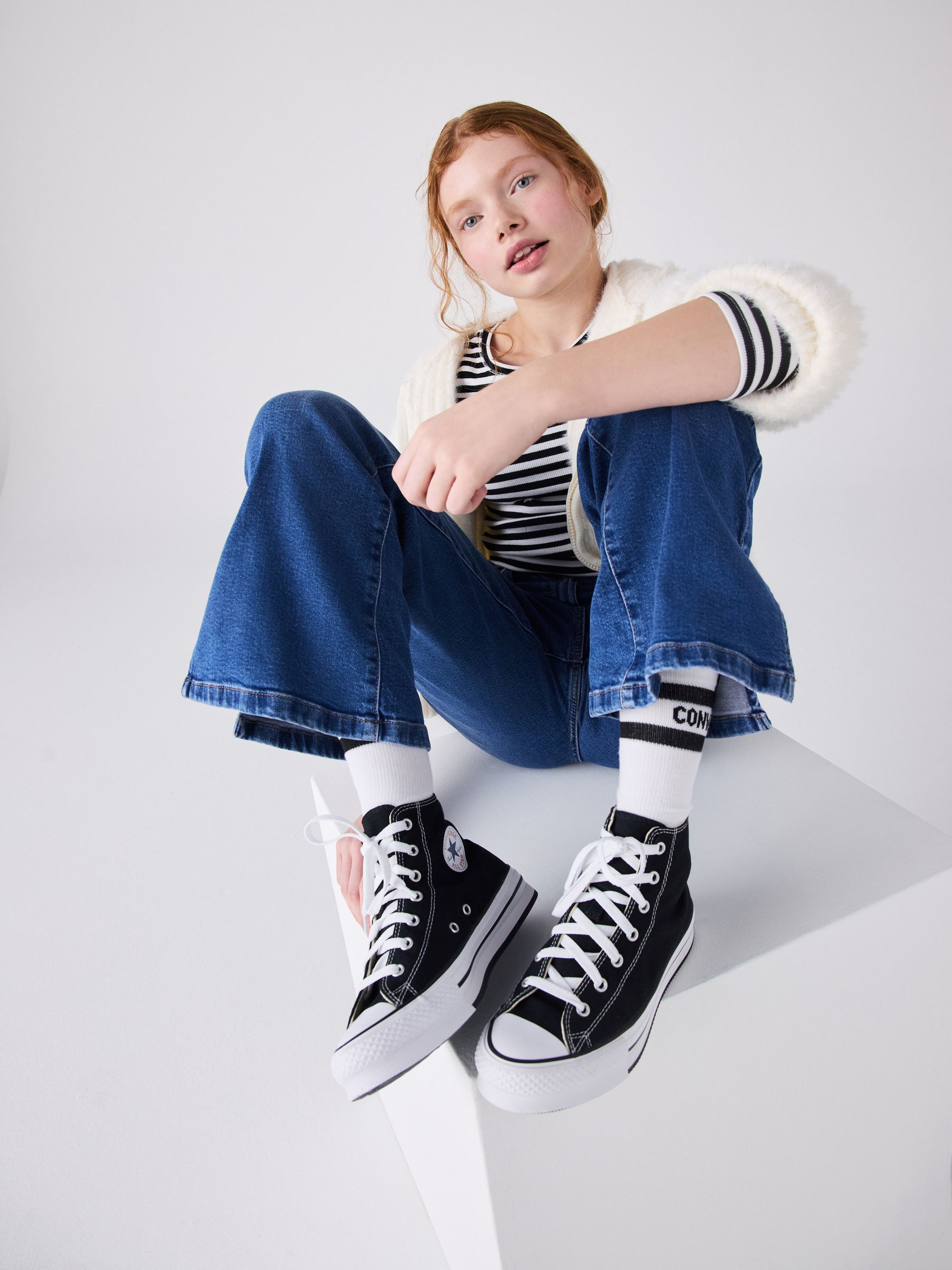Buy Converse Black Eva Lift High Top Youth Trainers from the Next UK ...