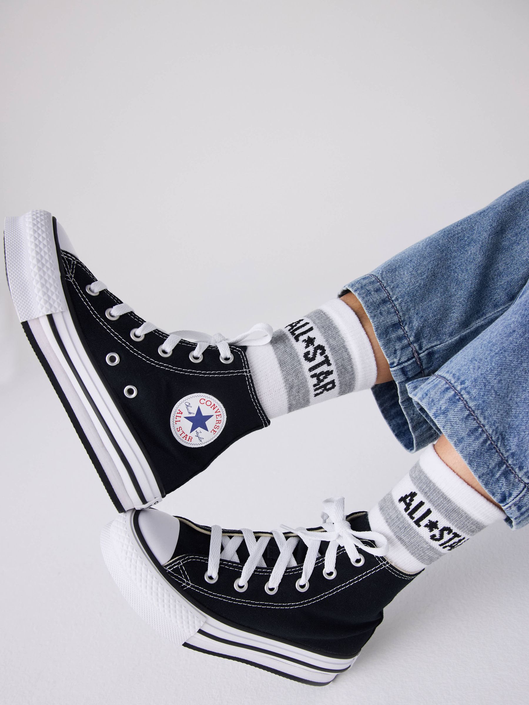 Buy Converse Black Eva Lift High Top Junior Trainers from Next United ...
