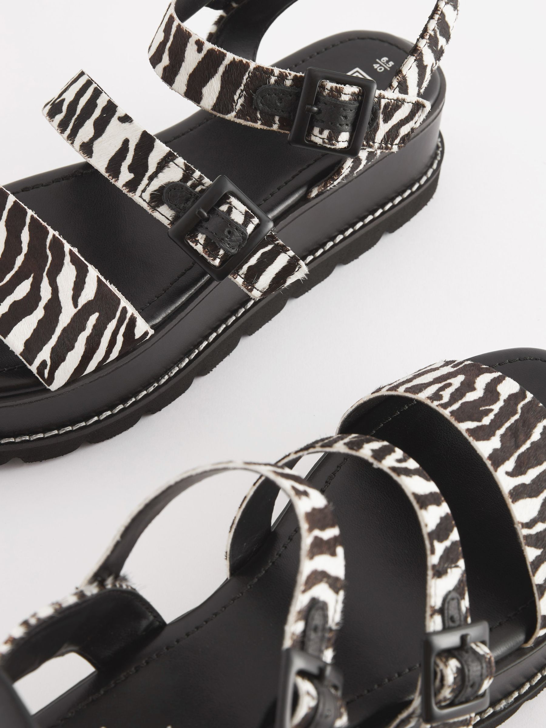 Buy Zebra Print Forever Comfort® Chunky Flatform Sandals from the Next ...