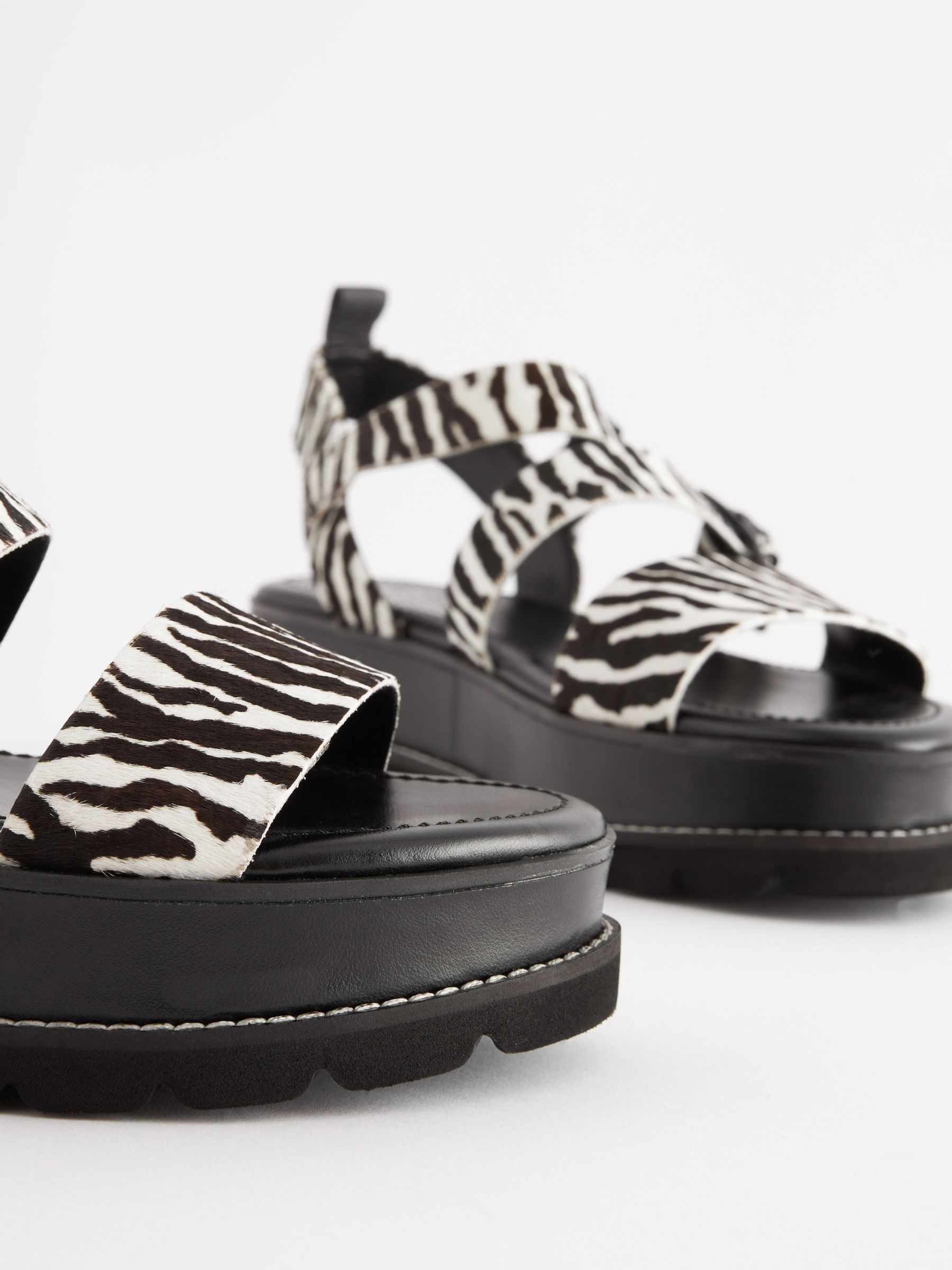 Buy Zebra Print Forever Comfort® Chunky Flatform Sandals from the Next ...