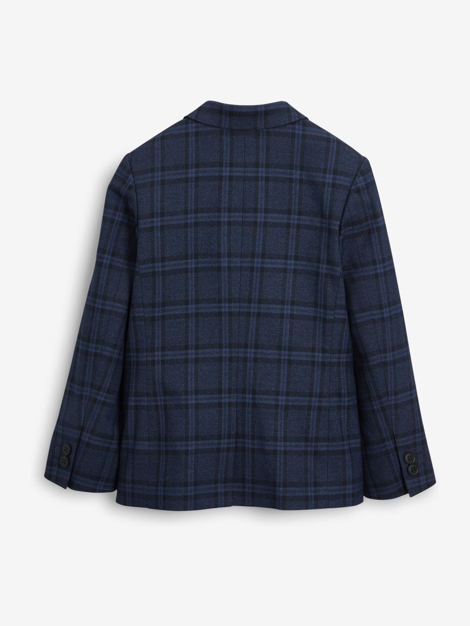 Buy Navy Blue Tailored Fit Navy Blue Check Suit Jacket (12mths-16yrs ...