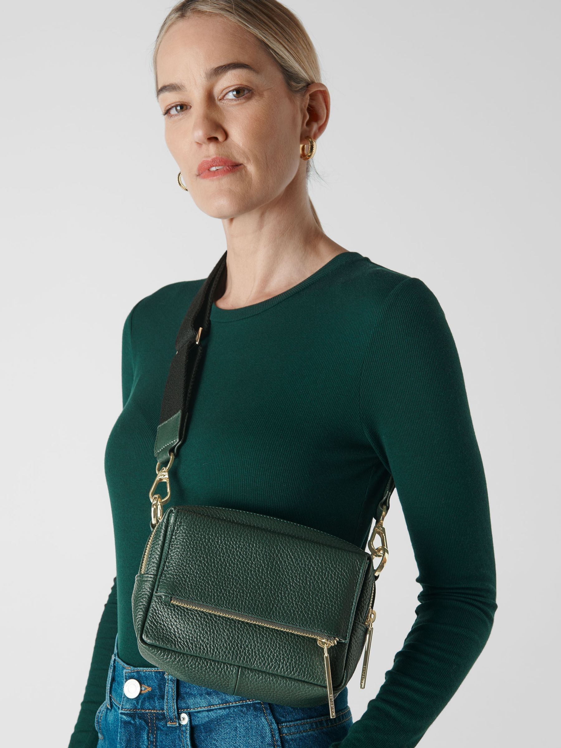 Buy Whistles Green Bibi Chocolate Cross-Body Bag from the Next UK ...