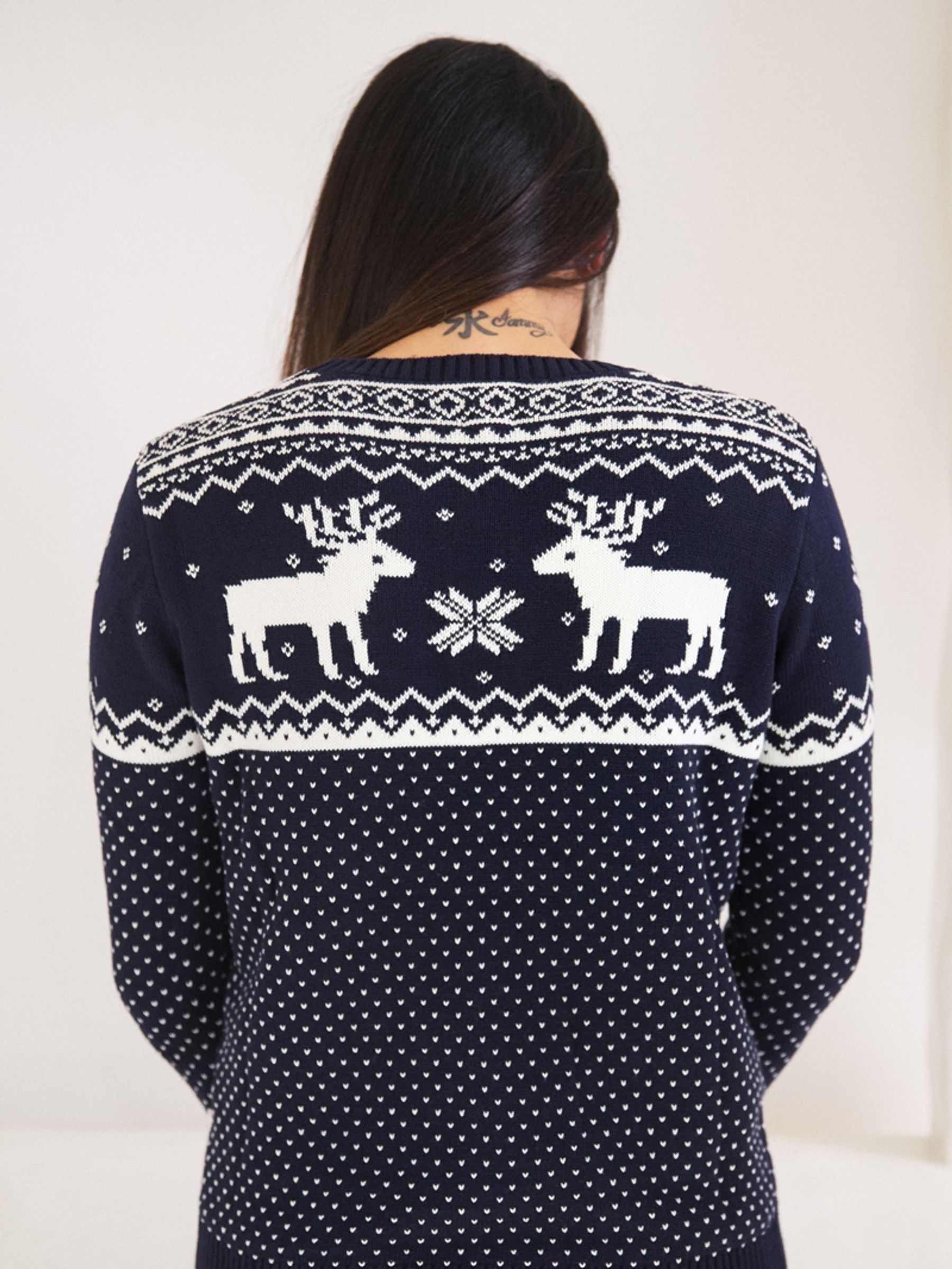 Buy The Little Tailor Navy Christmas Reindeer Fairisle Pattern Jumper ...