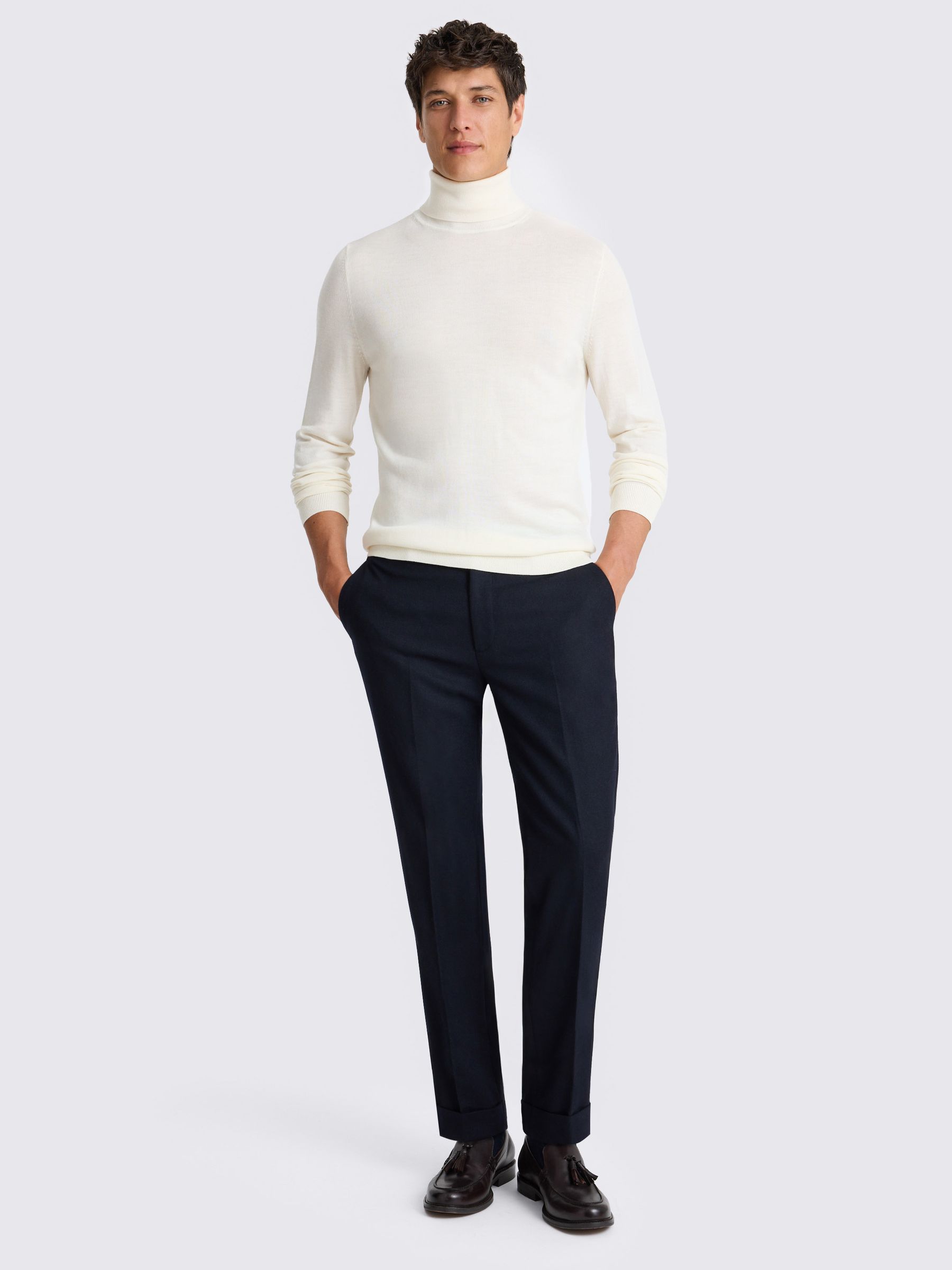 Buy MOSS Winter White Merino-Blend Roll Neck Jumper from Next Ireland