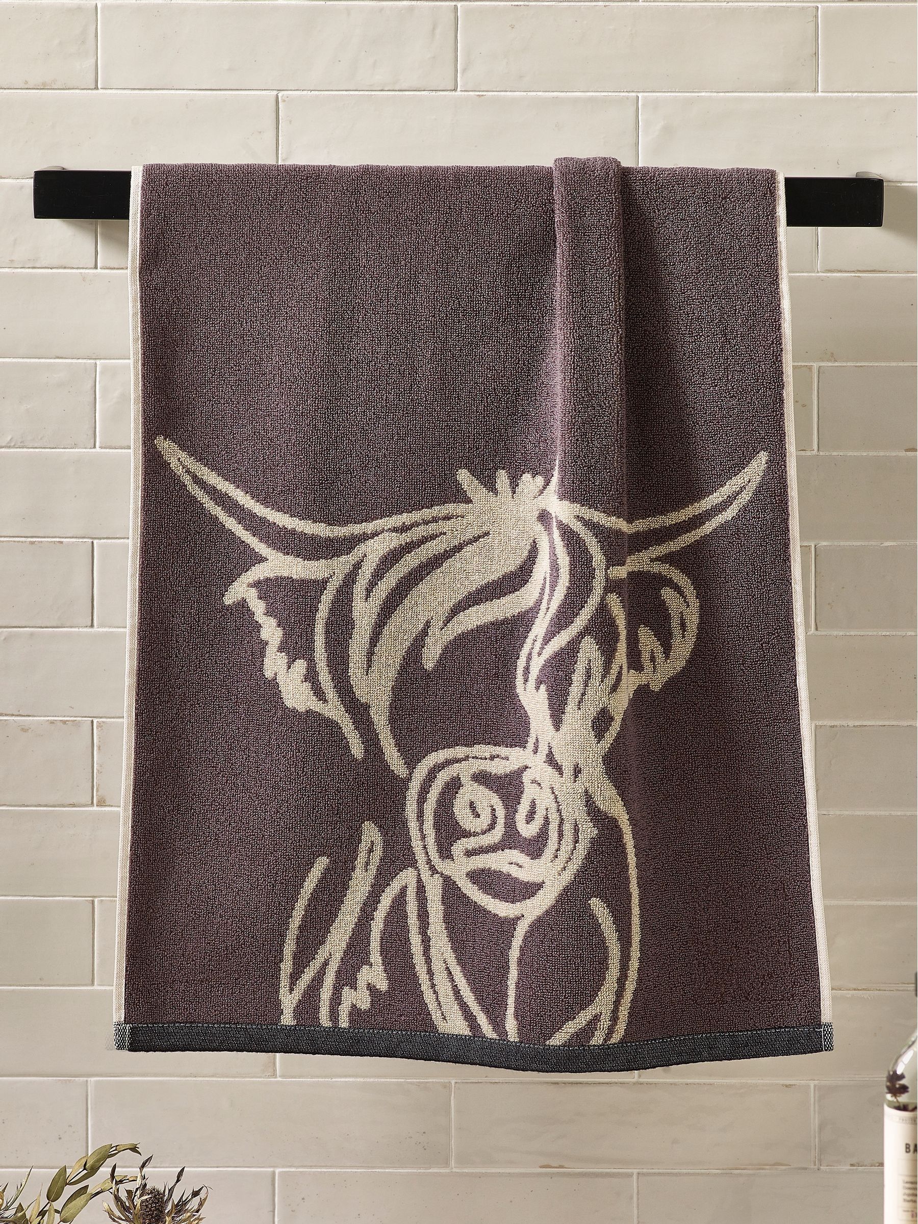Buy Grey Hamish the Highland Cow 100% Cotton Towel from Next USA