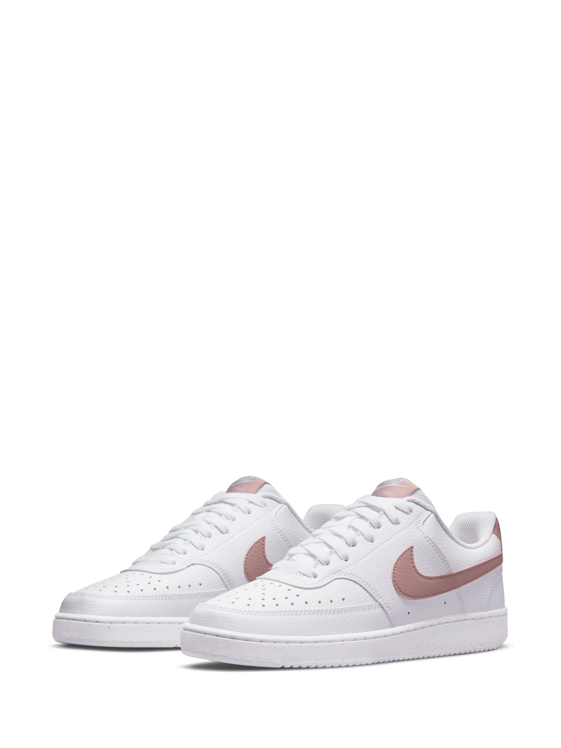 Buy Nike White/Pink Court Vision Low Trainers from the Next UK online shop
