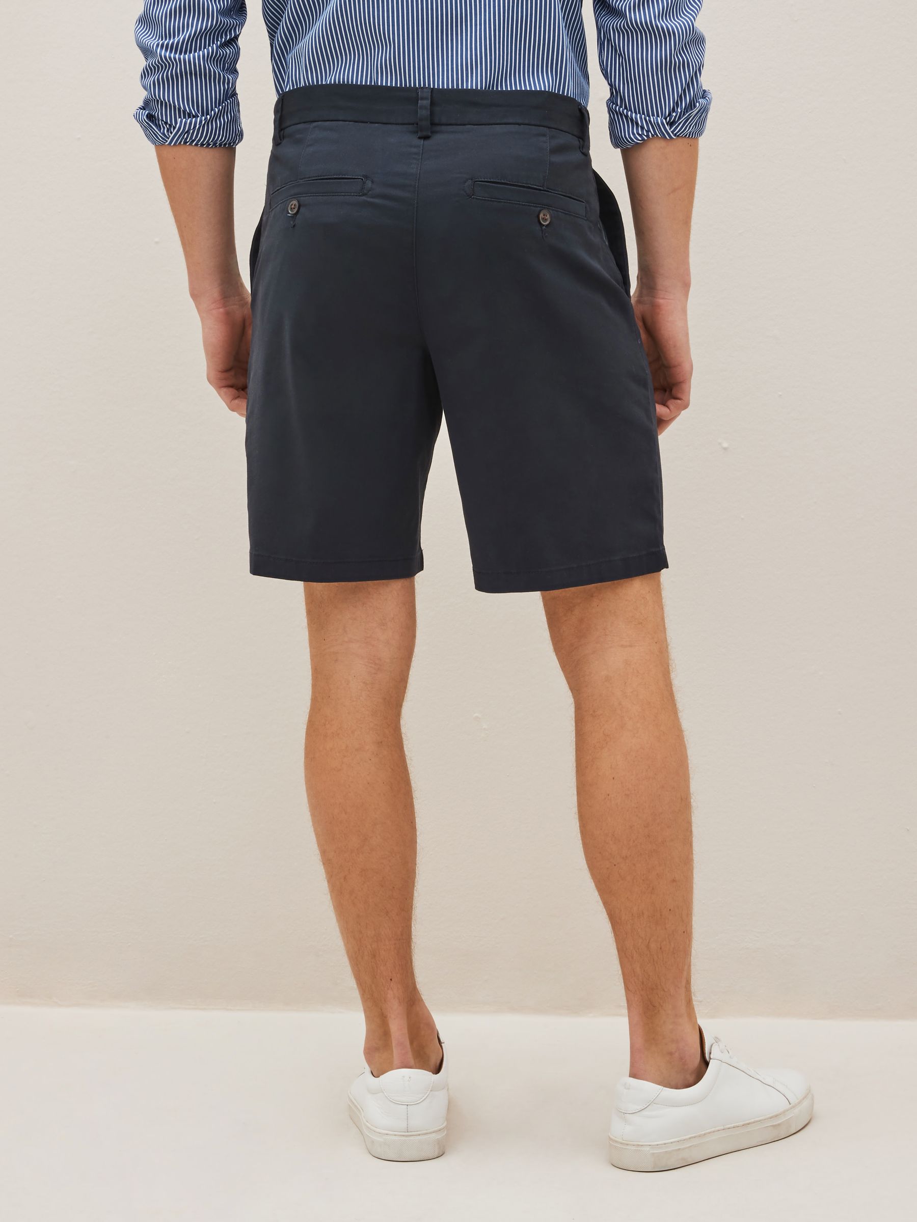 Buy Navy Blue Relaxed Fit Stretch Chinos Shorts from the Next UK online ...