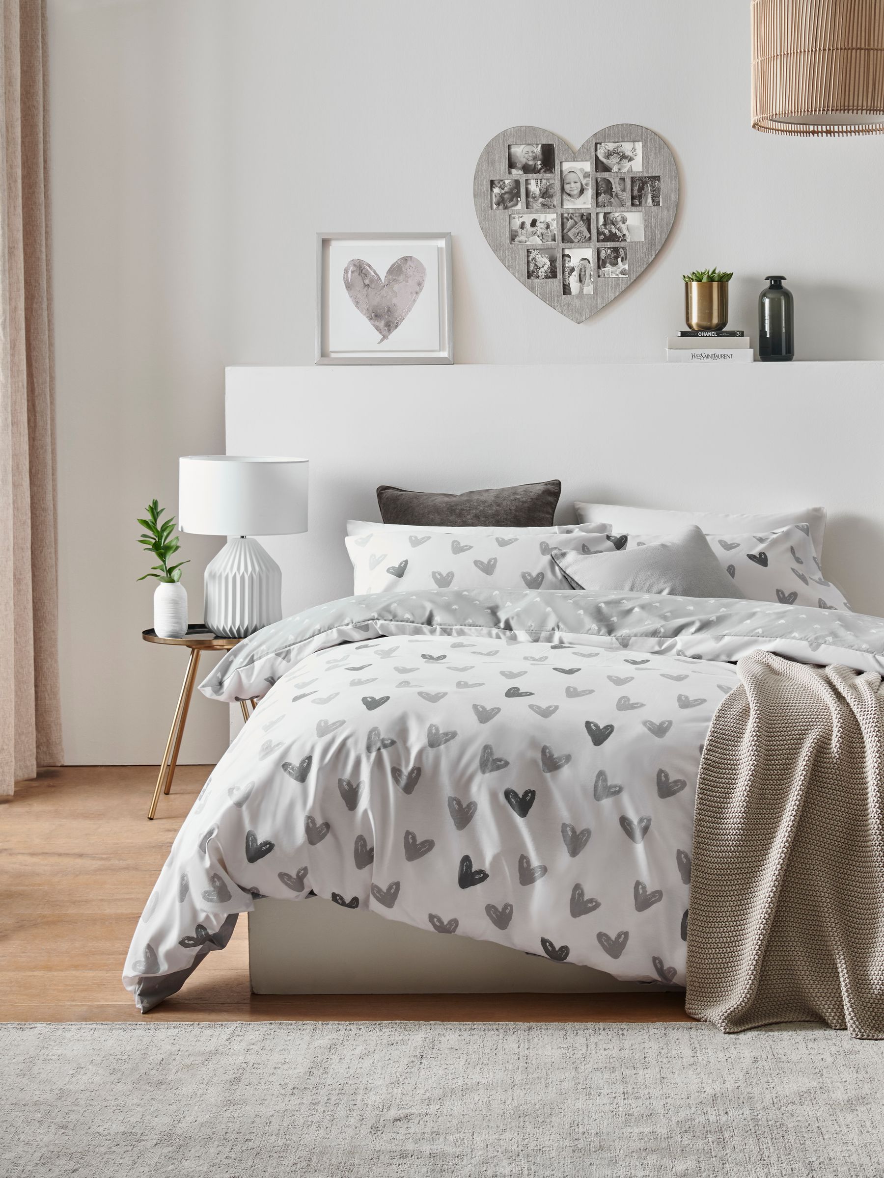 Buy Grey Heart Reversible Duvet Cover and Pillowcase Set from Next Ireland