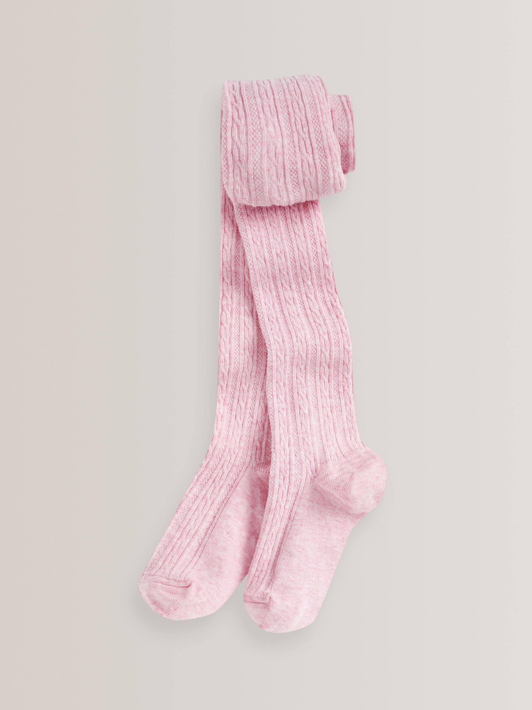 Buy Light Pink Regular Length Cotton Rich Cable Tights from Next Australia