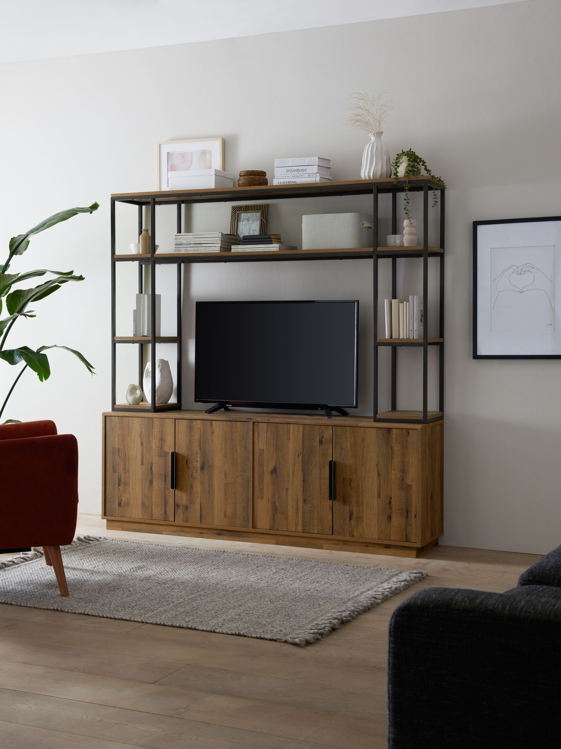 Next oak tv unit store