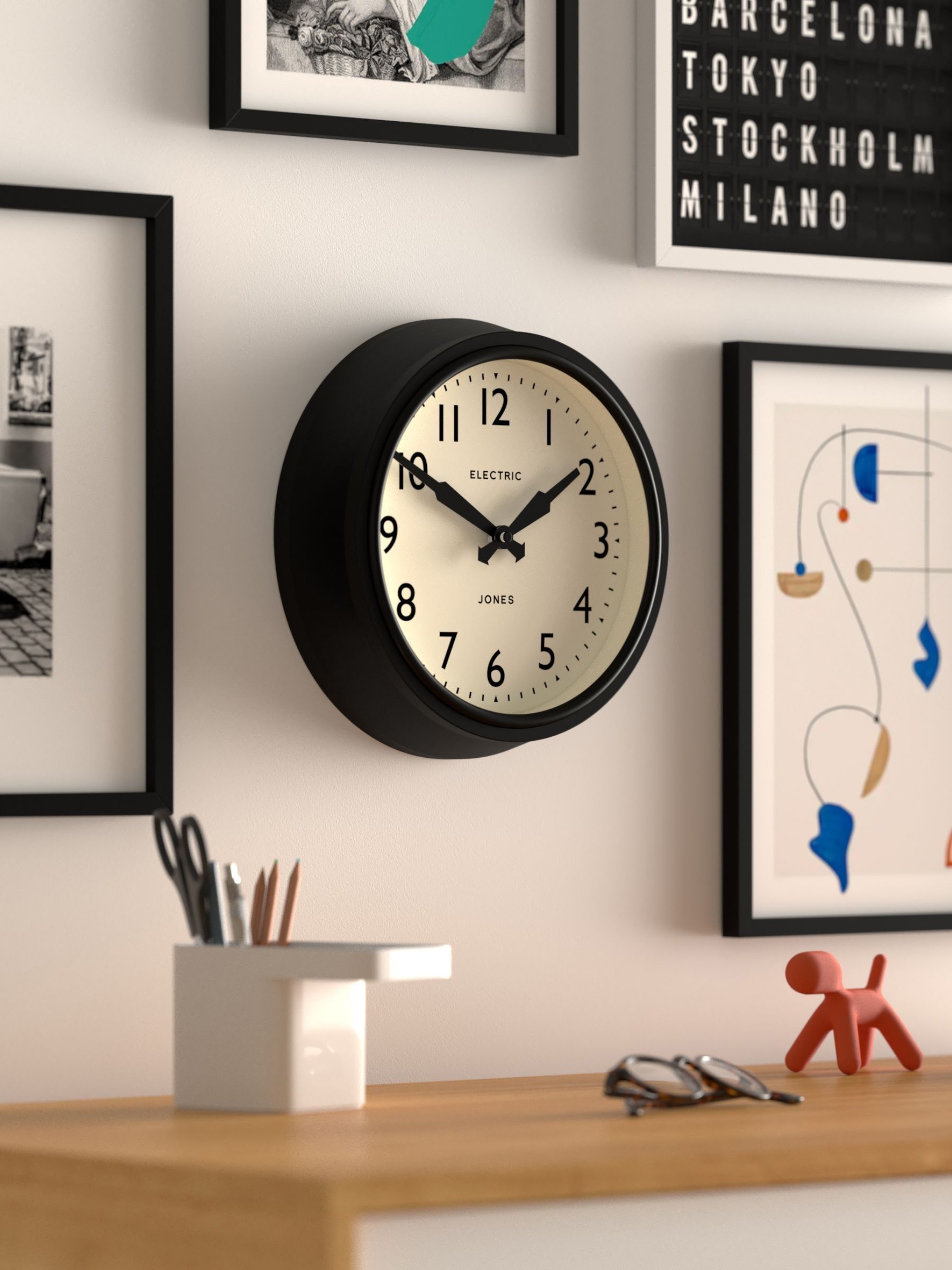 Buy Jones Clocks Black Telecom Wall Clock 27cm from the Next UK online shop