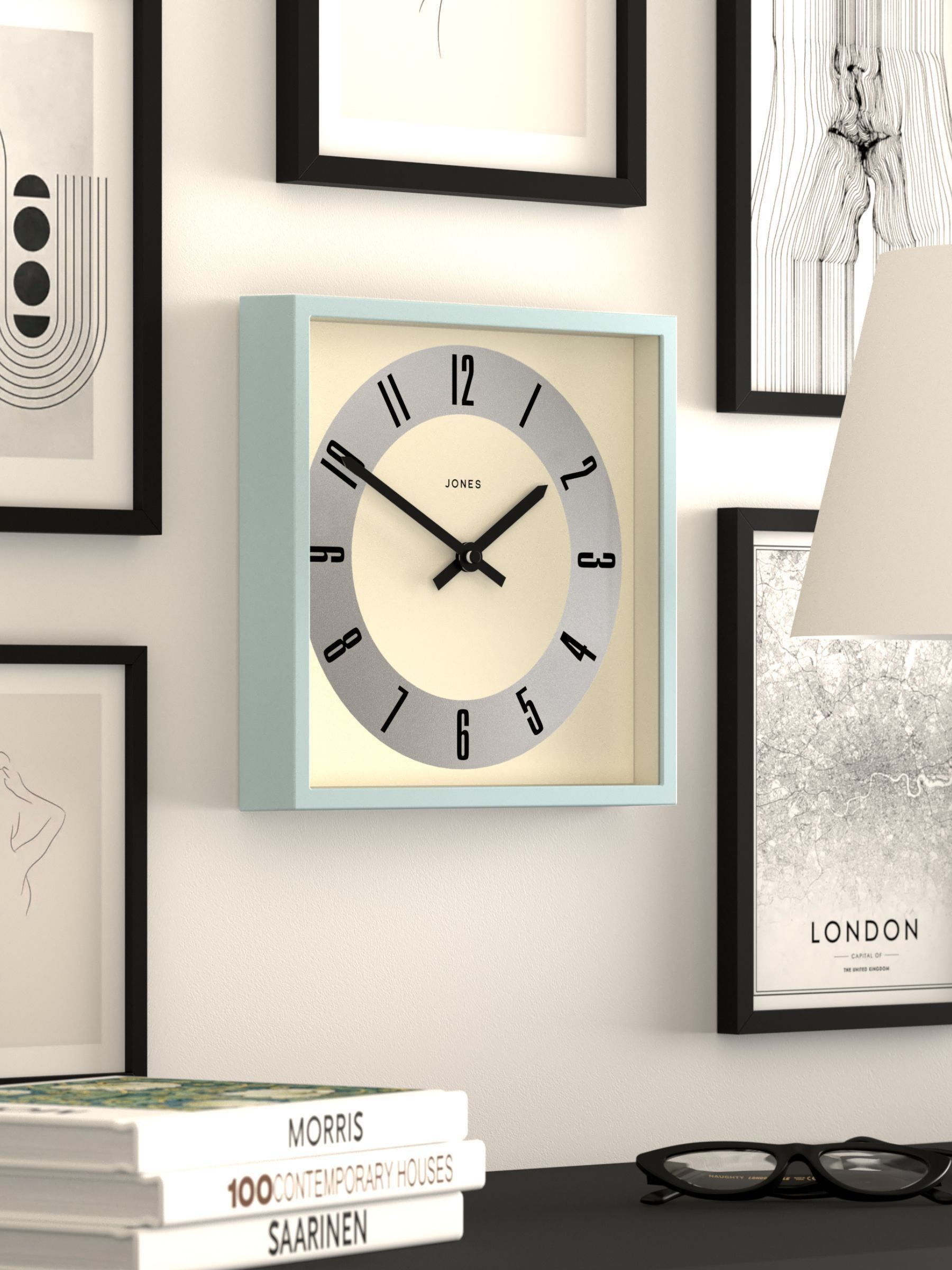 Buy Jones Clocks Blue Blue Box Square Wall Clock from the Next UK ...