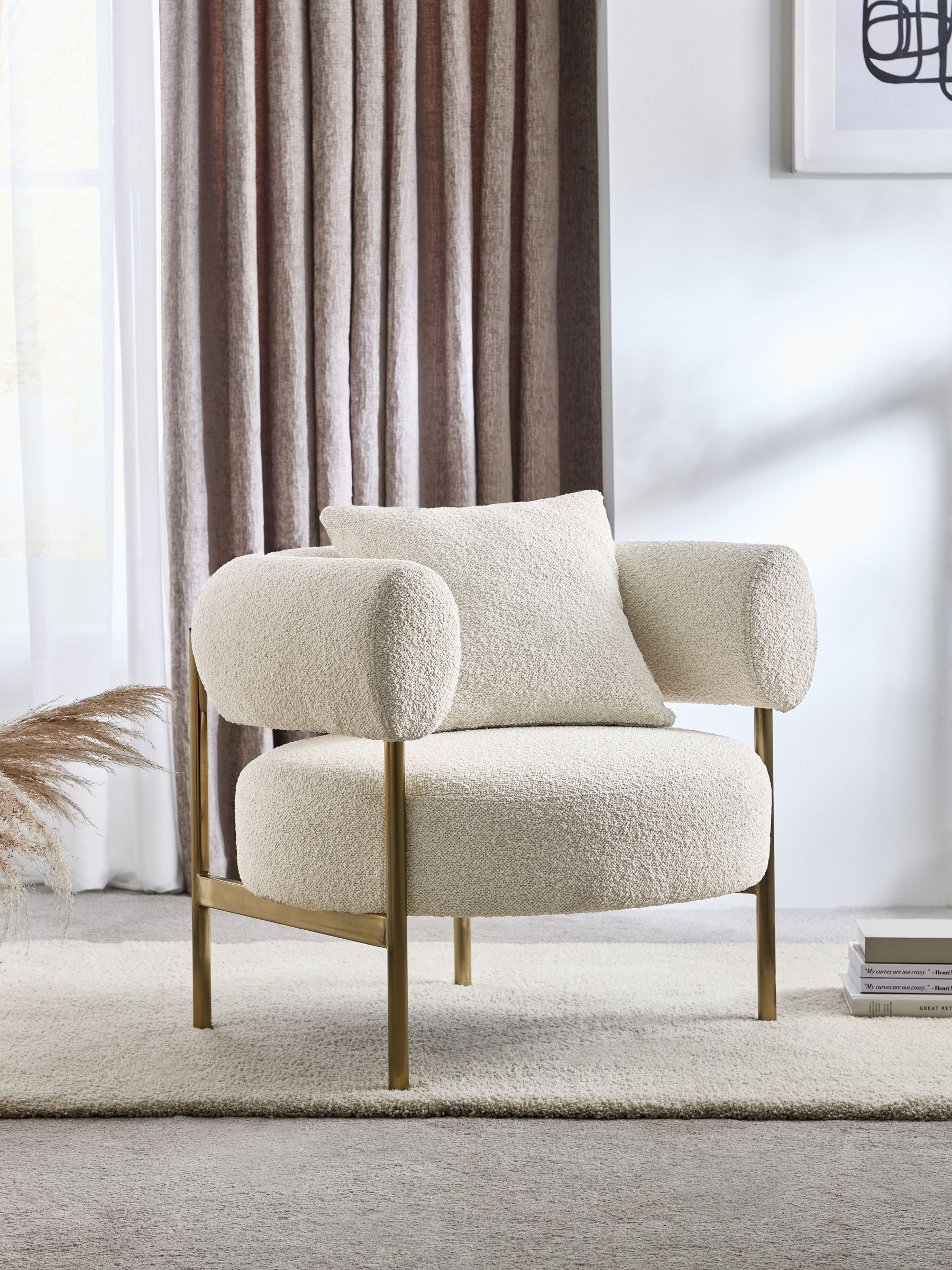 Buy Casual Boucle Oyster Natural Aleia Accent Chair from the Next UK online shop