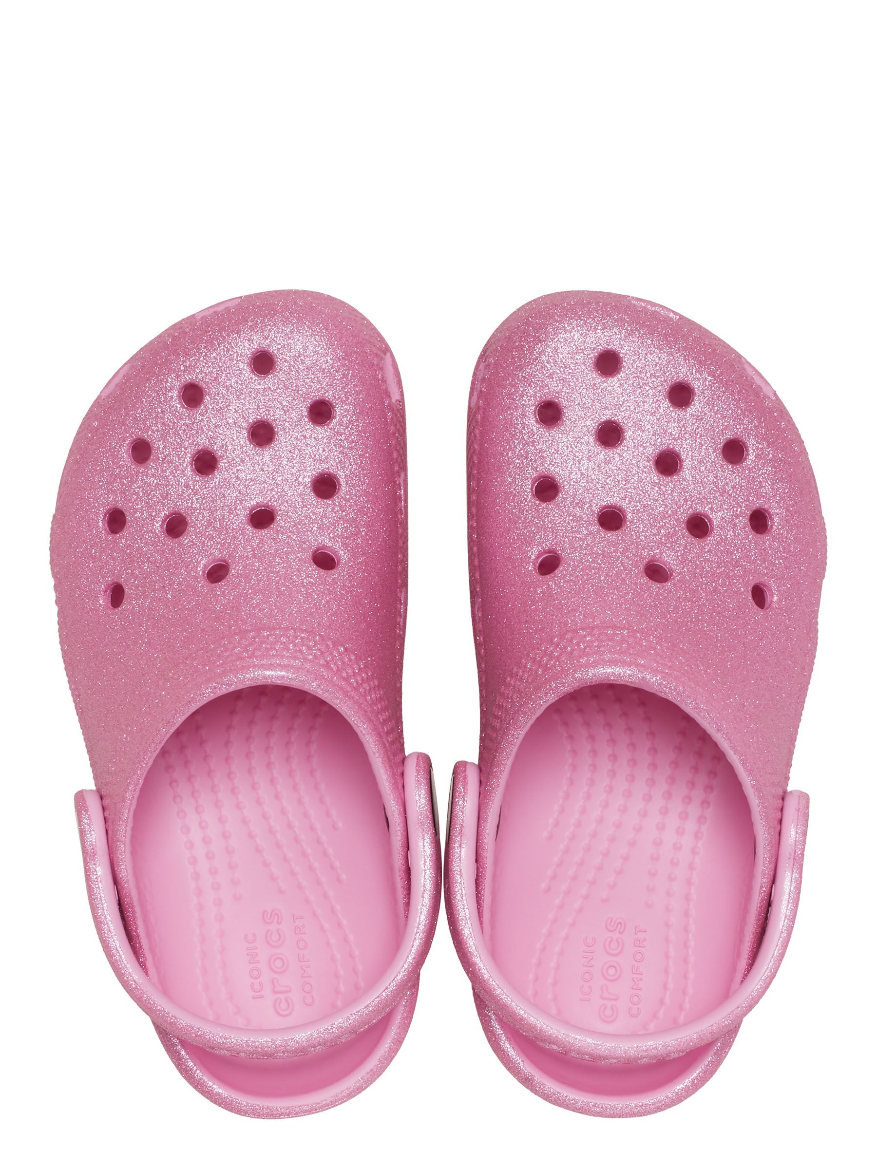 Buy Crocs Pink Glitter Toddler Classic Glitter Clog Shoes from the Next ...