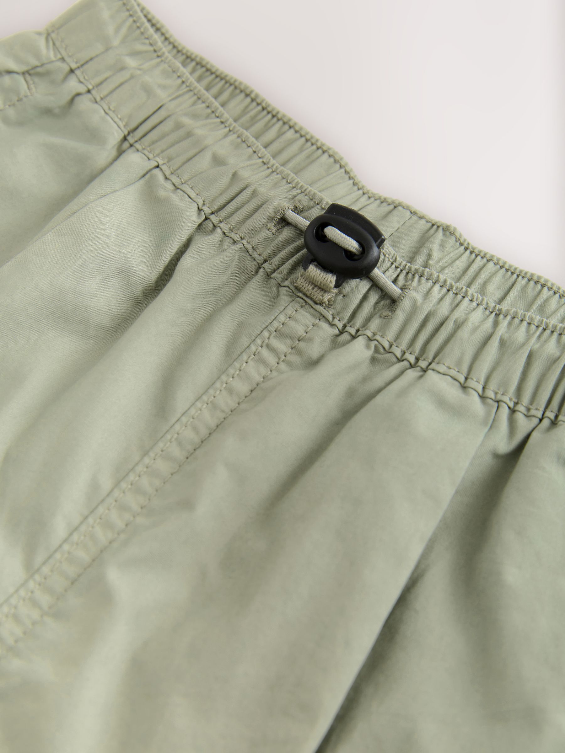 Buy Sage Green 100% Cotton Baggy Cargo Trousers with Toggle Waist ...