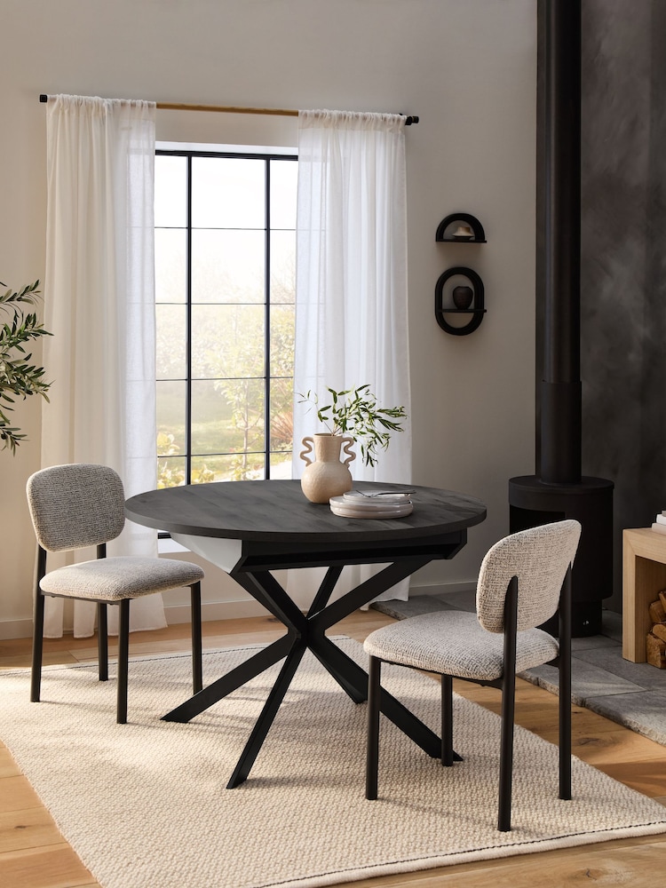 round black extendable dining table