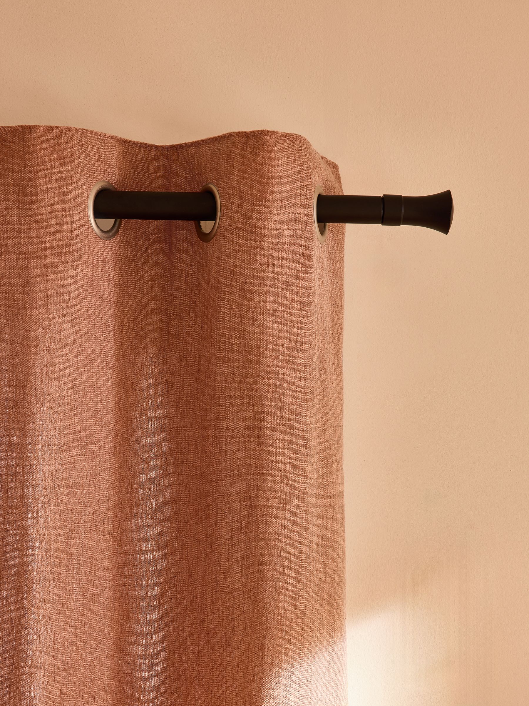 Buy Rust Brown Touch of Linen Eyelet Lined Curtains from Next Ireland