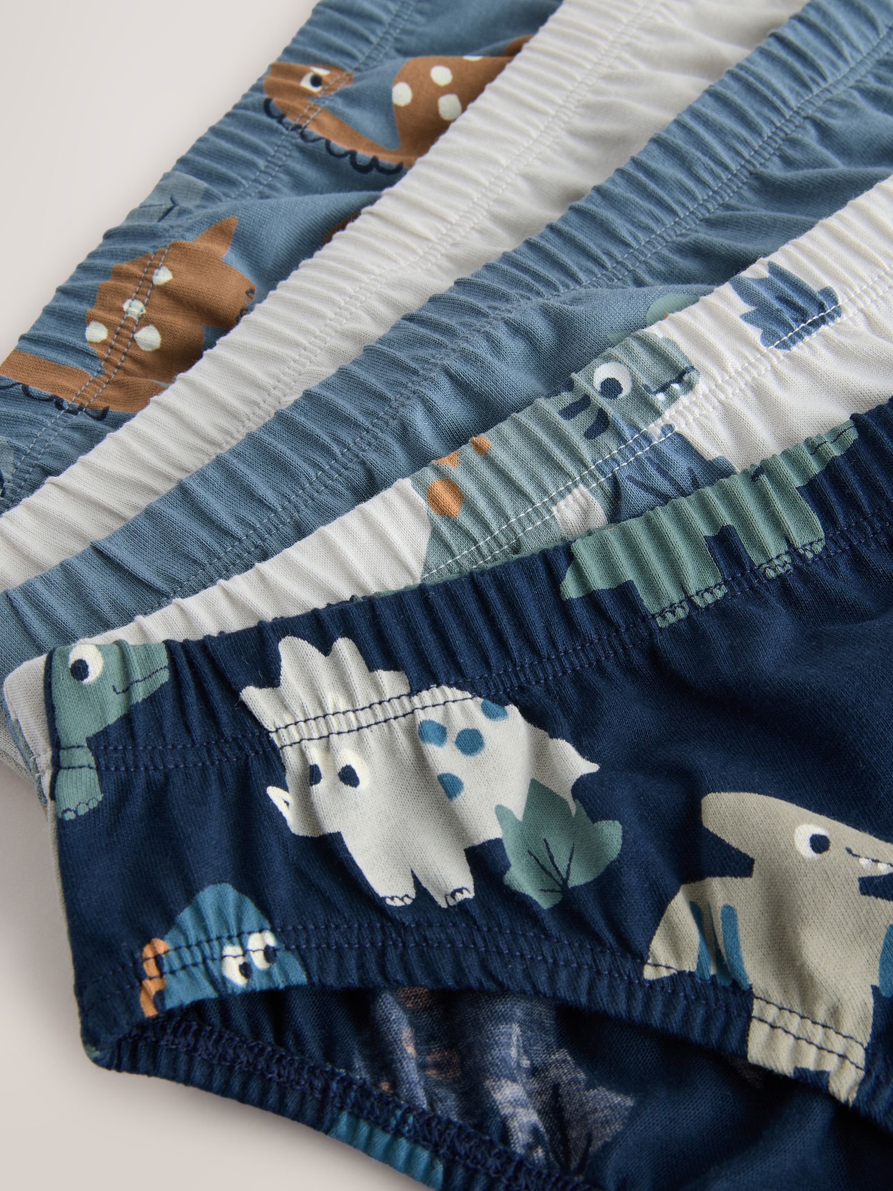 Buy Blue Dinosaur Cotton Printed Briefs 5 Pack (1.5-10yrs) from the ...