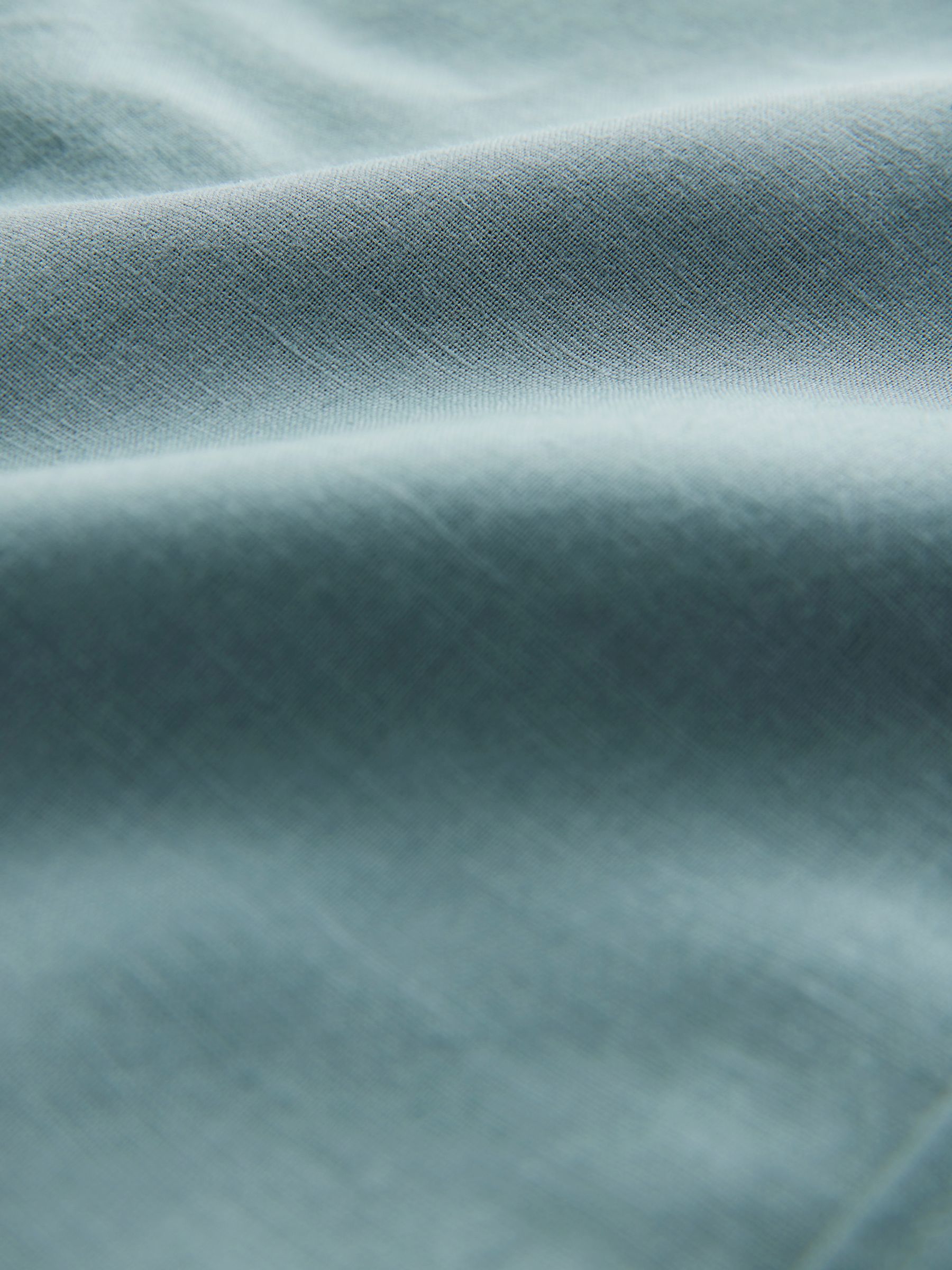 Buy Green Standard Collar Cotton Linen Blend Short Sleeve Shirt from ...