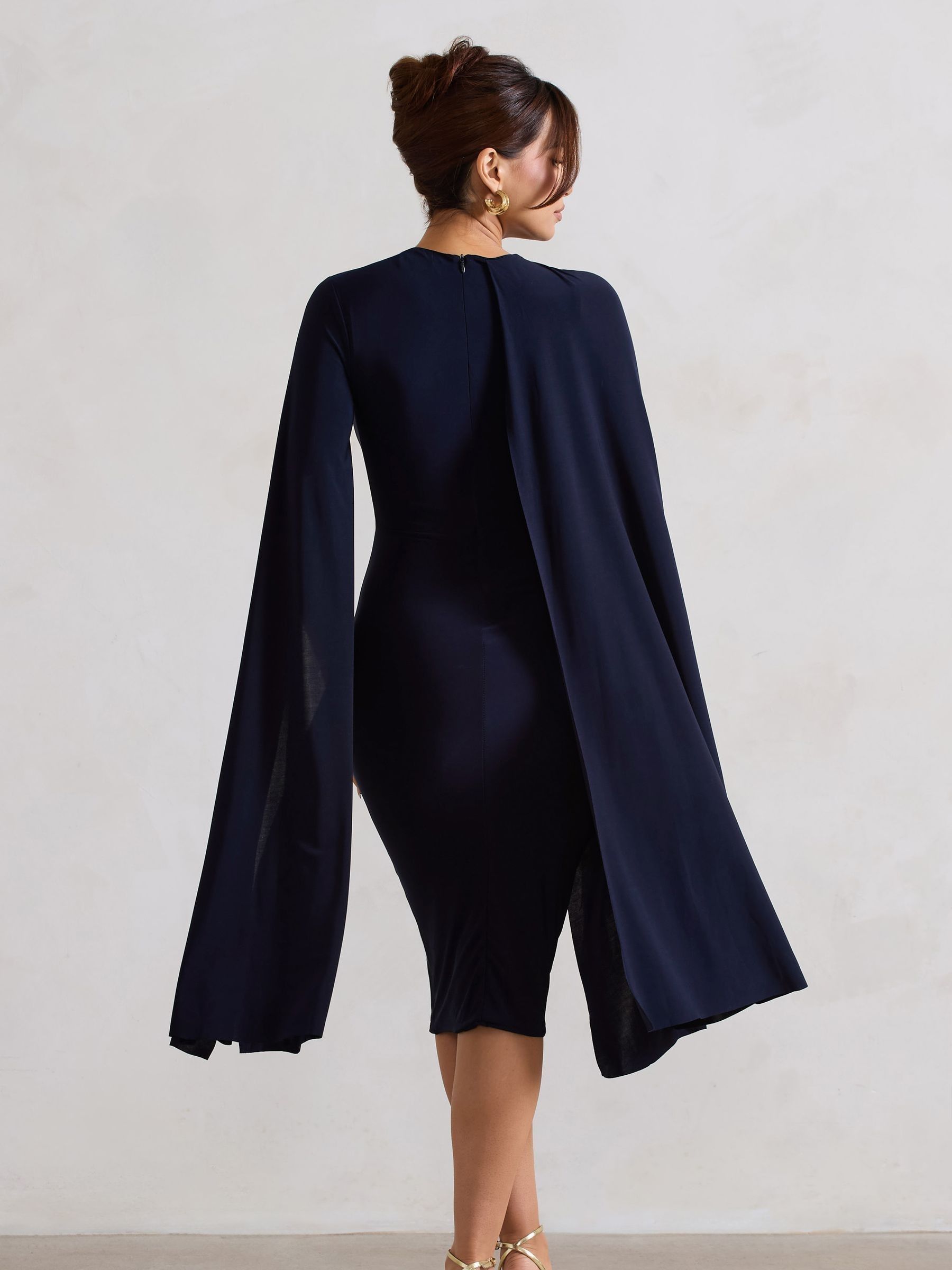 Buy Club L London Blue Marysol Asymmetric Cape Midi Dress from the Next ...
