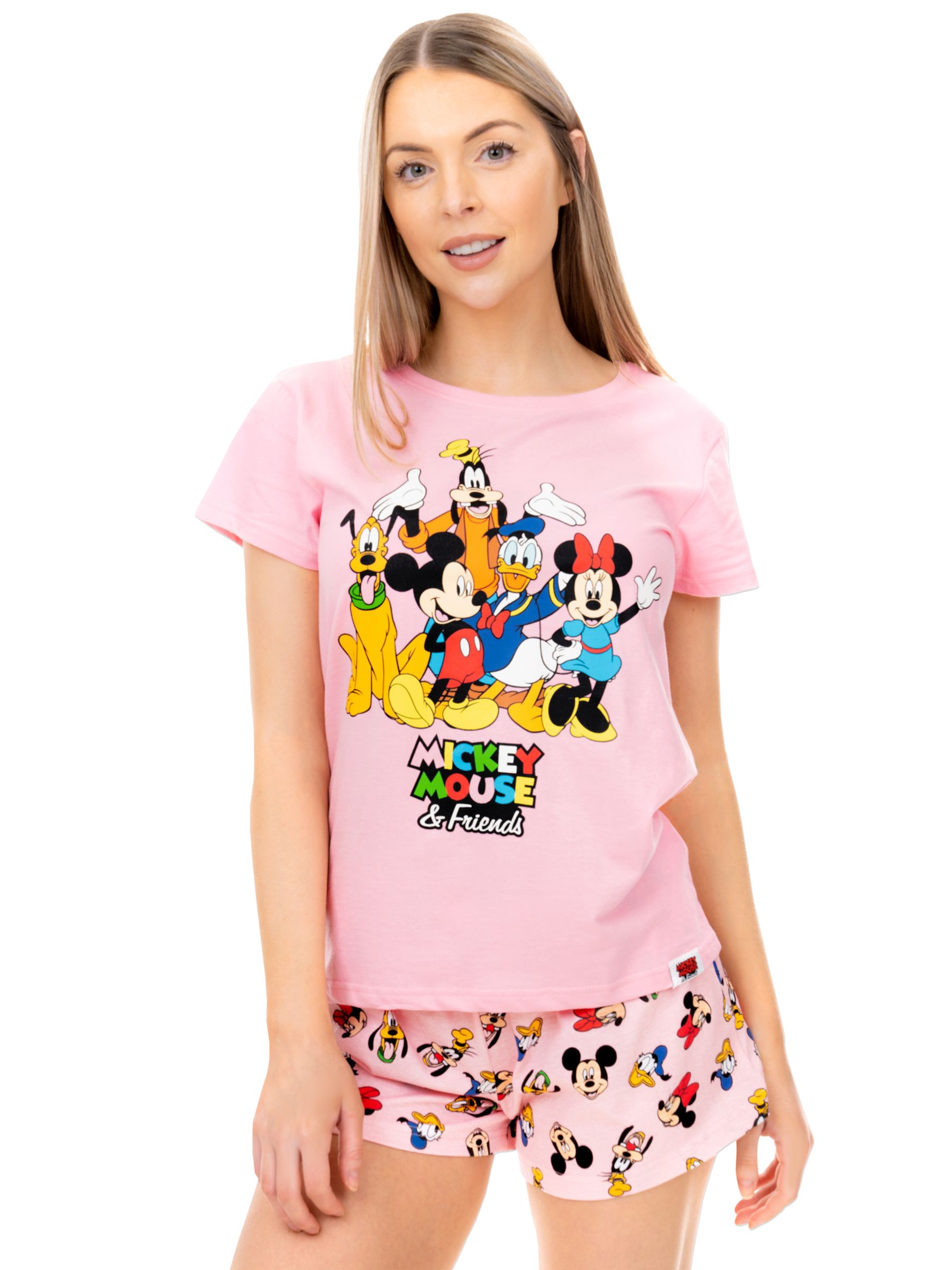 Buy Character Pink Disney Mickey Mouse Short 100% Cotton Pyjamas from ...