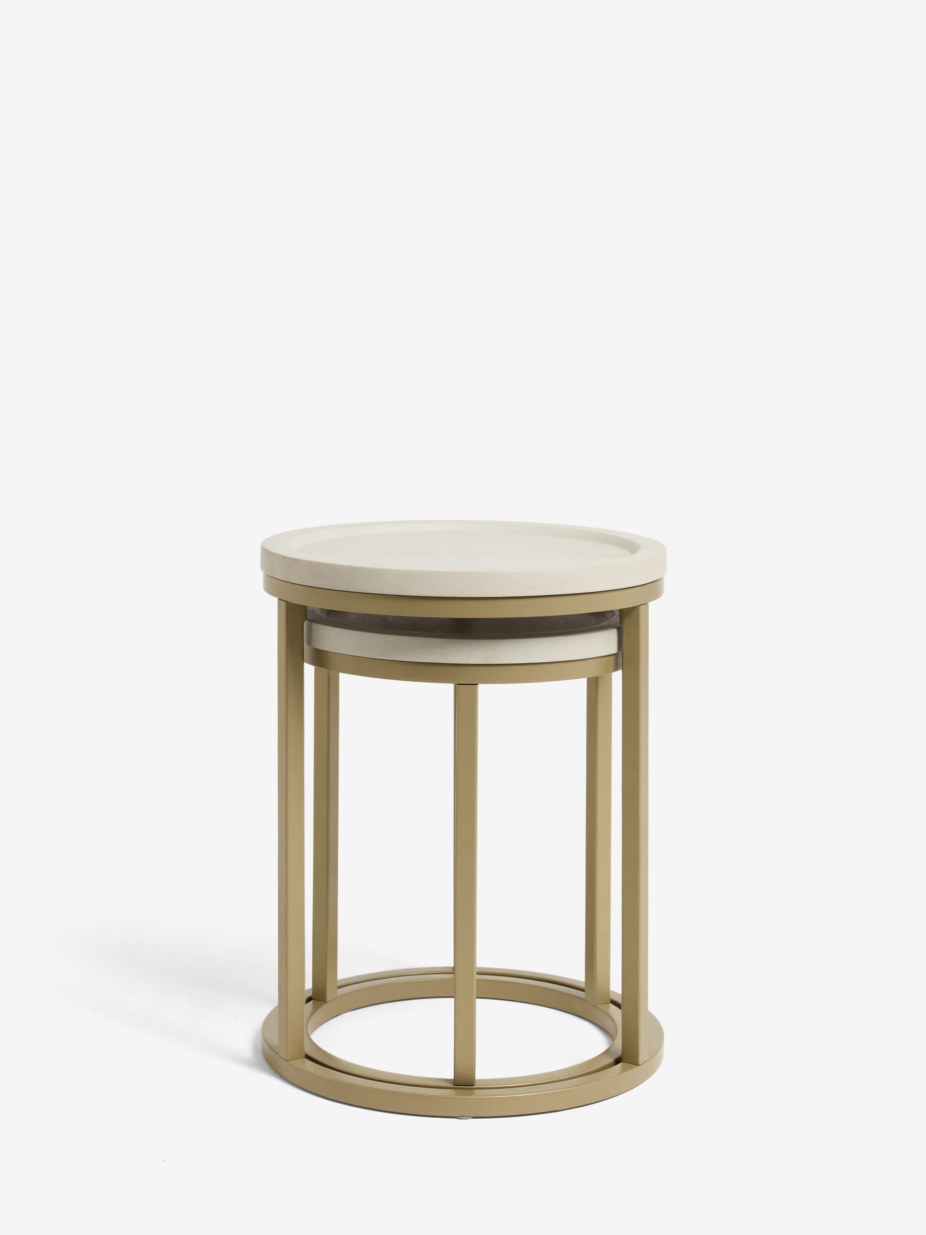 Buy Light Valencia Mango Wood Round Set of 2 Nest of Tables from the ...