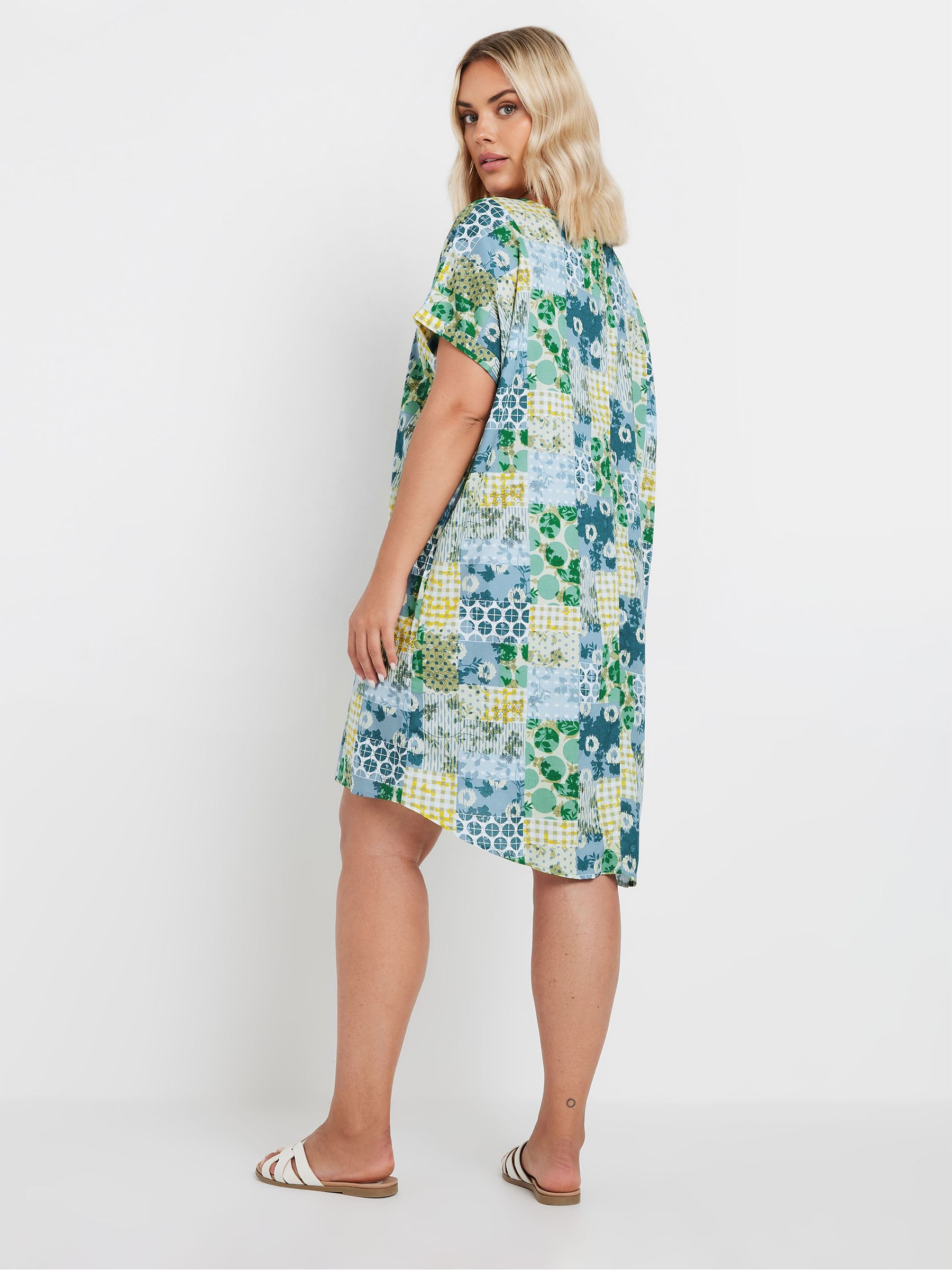 Buy Yours Curve Green Tile Print Tunic Dress from the Next UK online shop