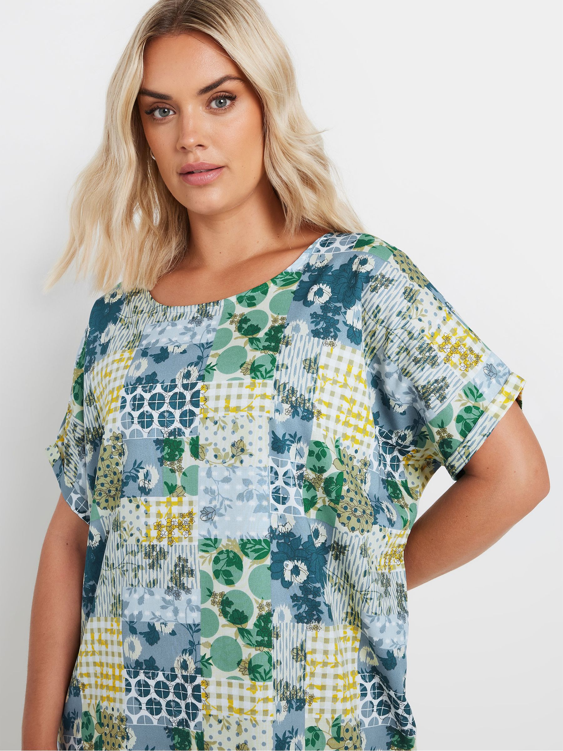 Buy Yours Curve Green Tile Print Tunic Dress from the Next UK online shop