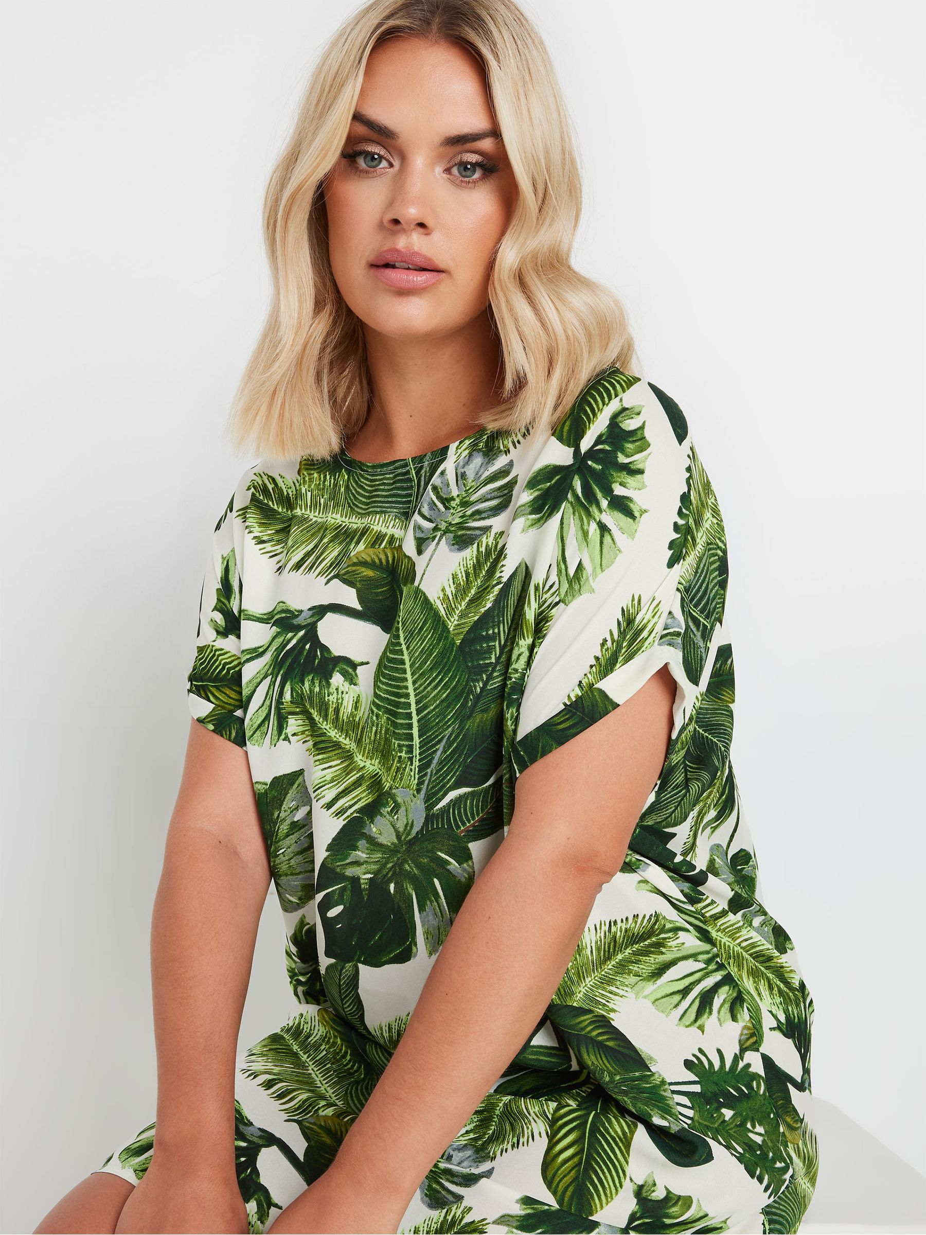 Buy Yours Curve Green tropical Print Tunic Dress from the Next UK ...