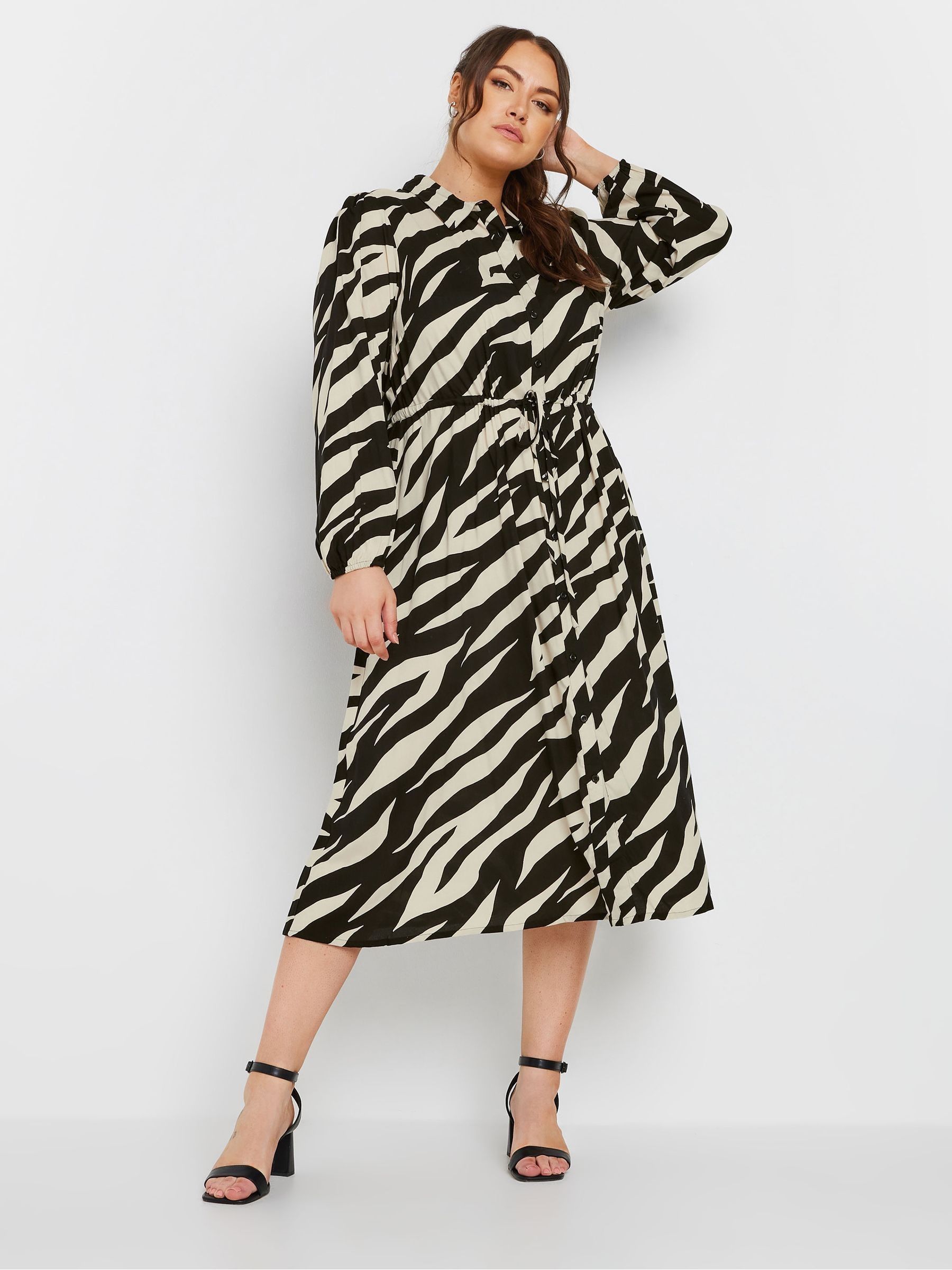 Buy Yours Curve Black Long Sleeve Shirt Dress from the Next UK online shop