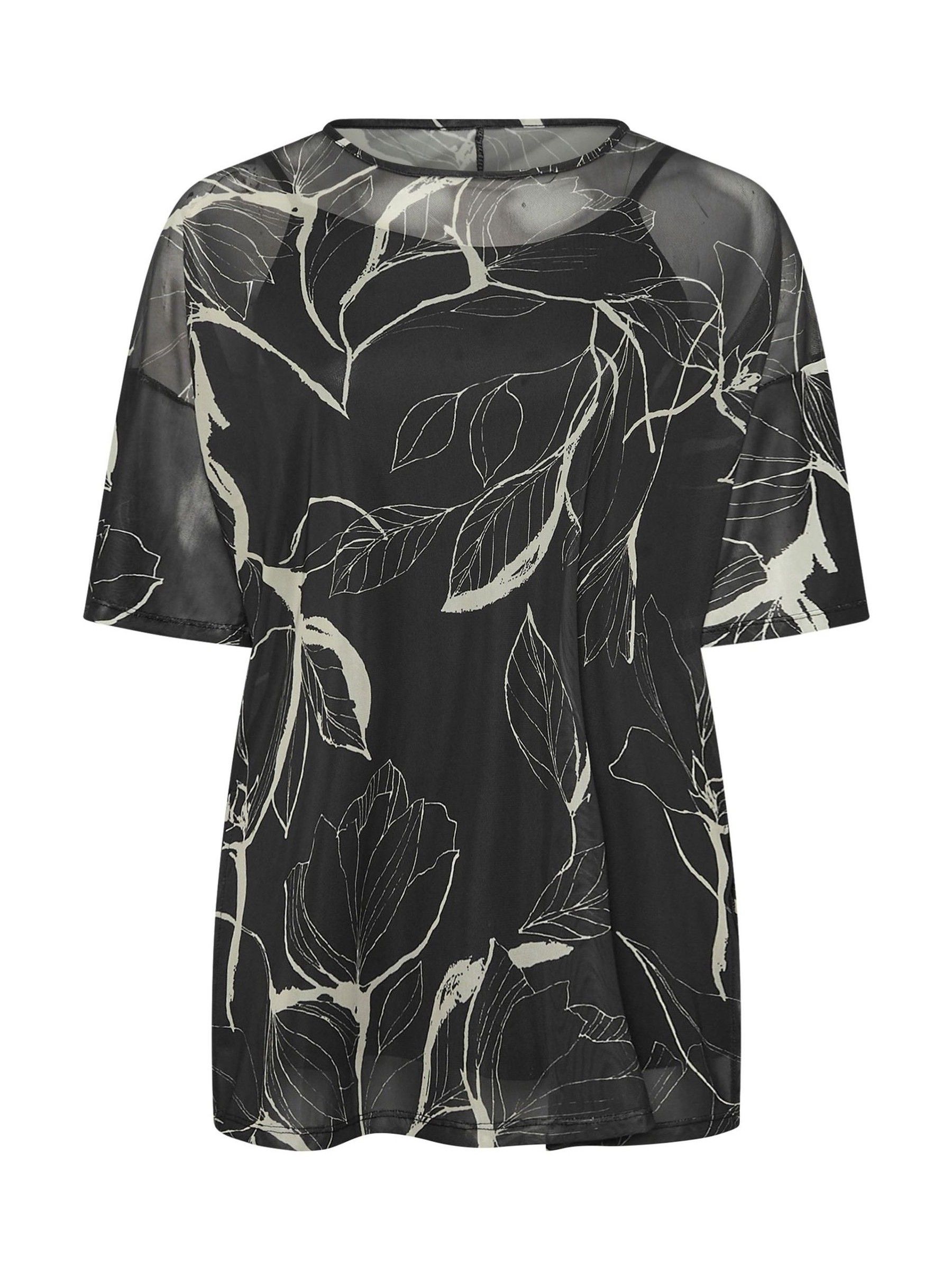 Buy Yours Curve Black Oversized Mesh Top from the Next UK online shop
