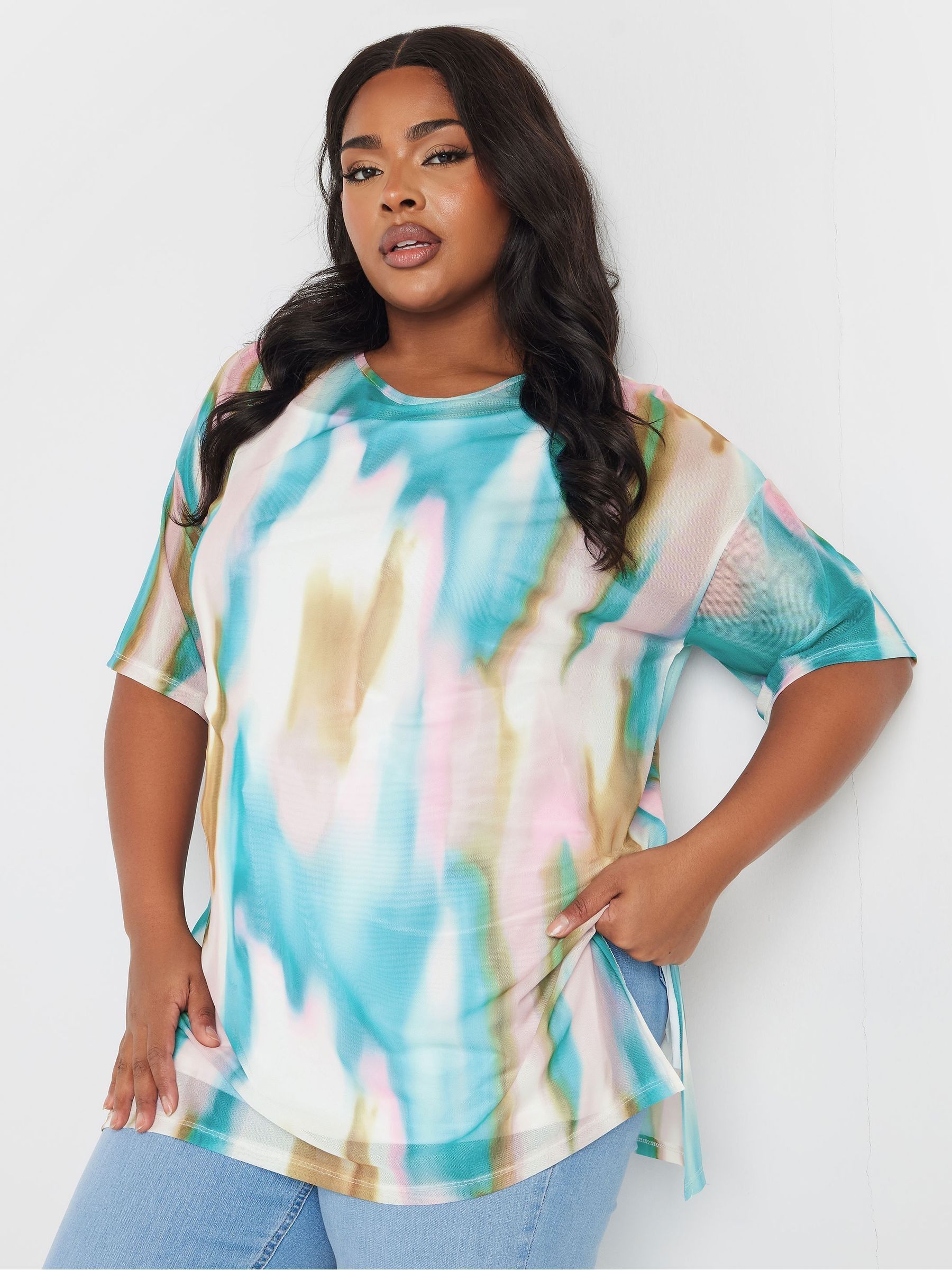 Buy Yours Curve White Oversized Mesh Top from the Next UK online shop