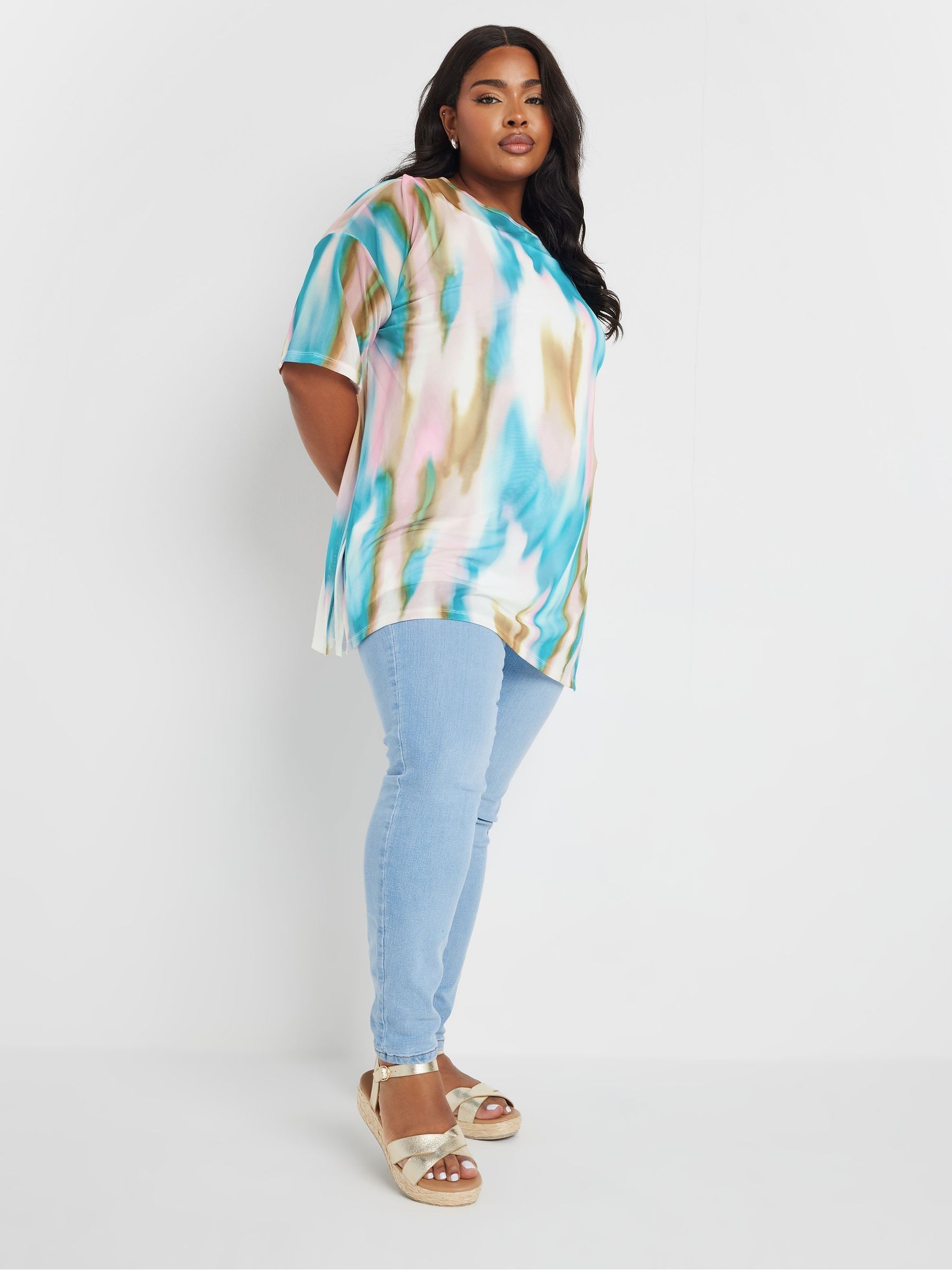 Buy Yours Curve White Oversized Mesh Top from the Next UK online shop