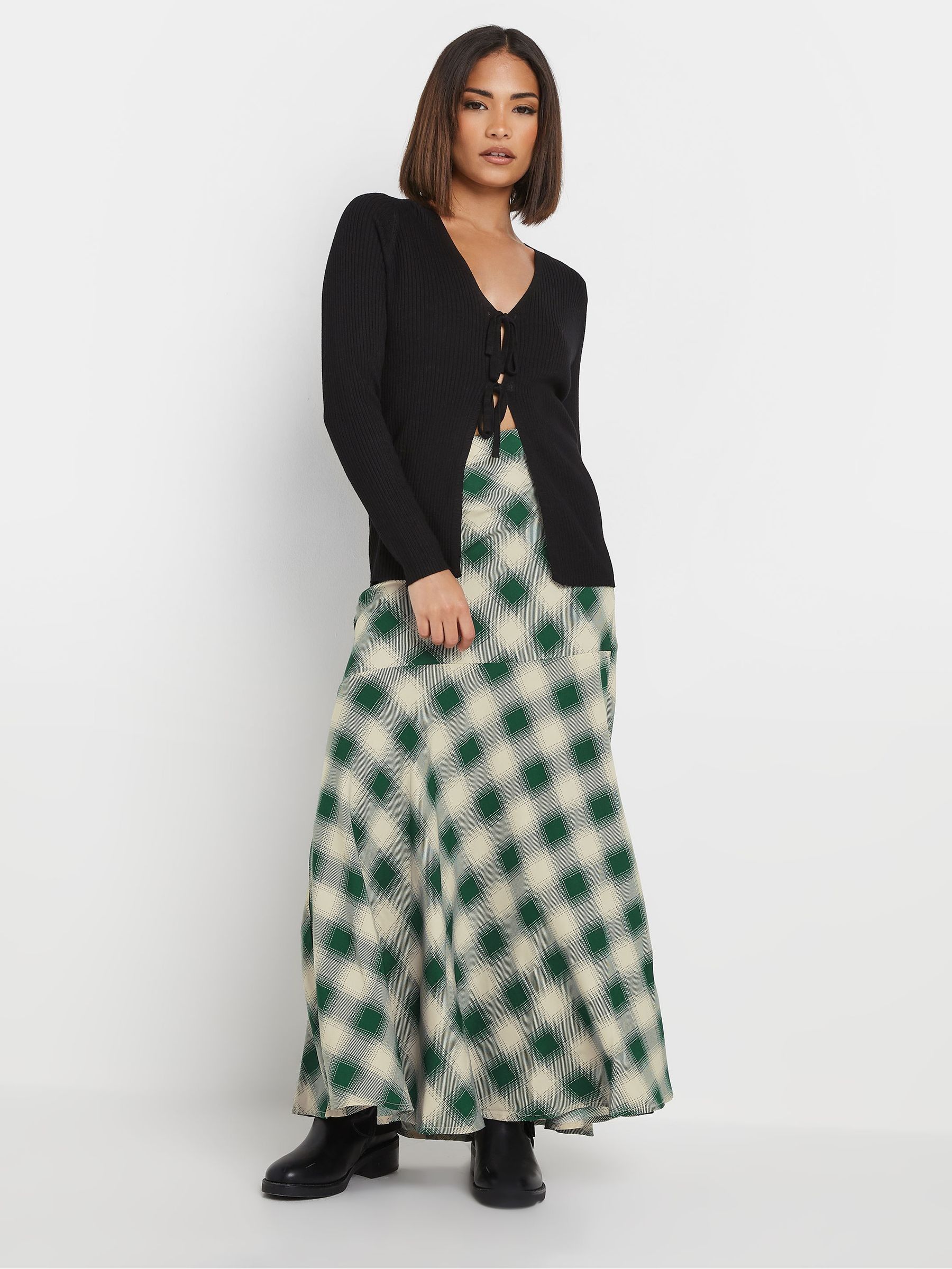 Buy PixieGirl Petite Green Check Maxi Skirt from the Next UK online shop