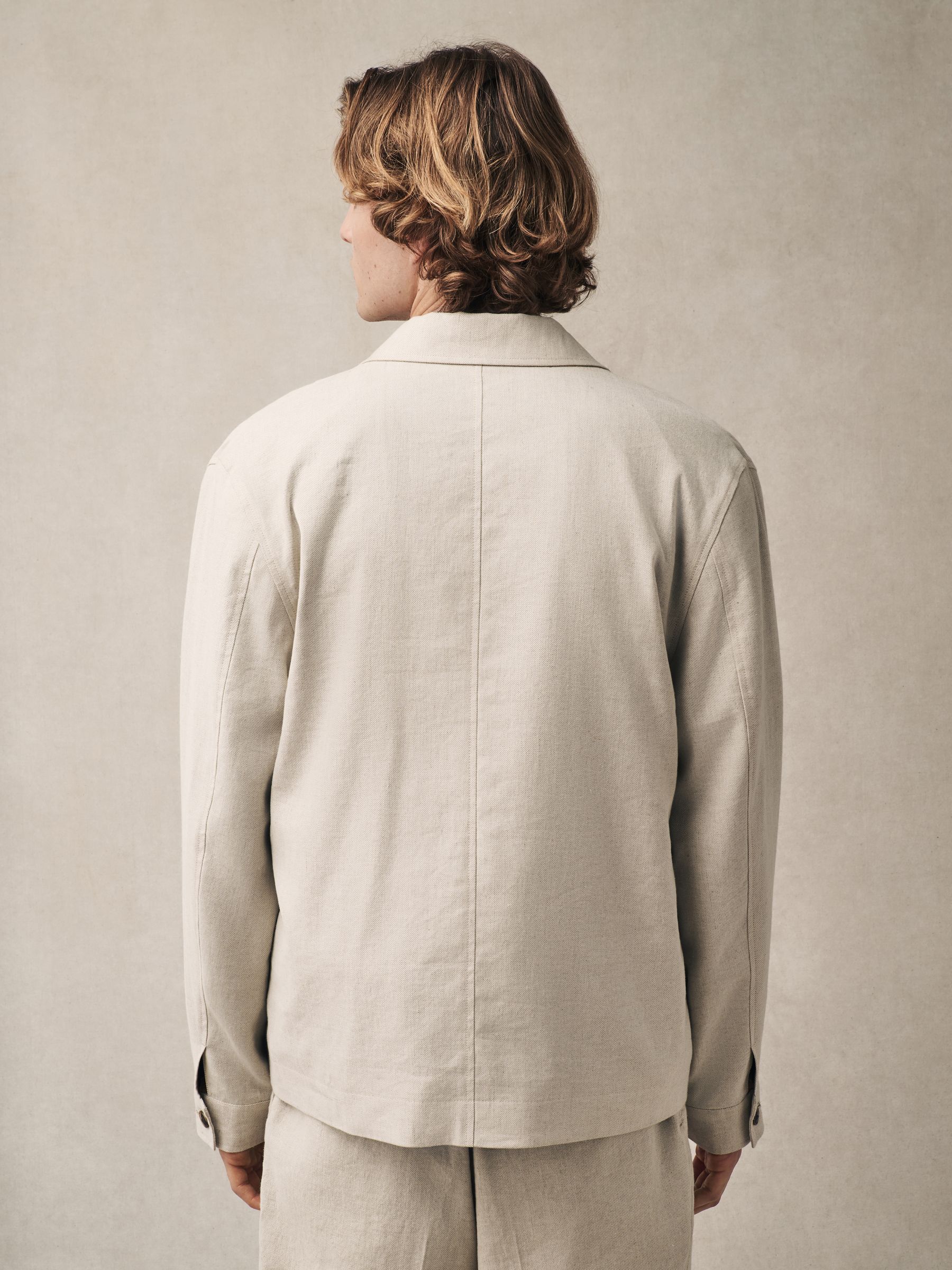 Buy Ecru Cotton Linen Blend Jacket from Next Kuwait