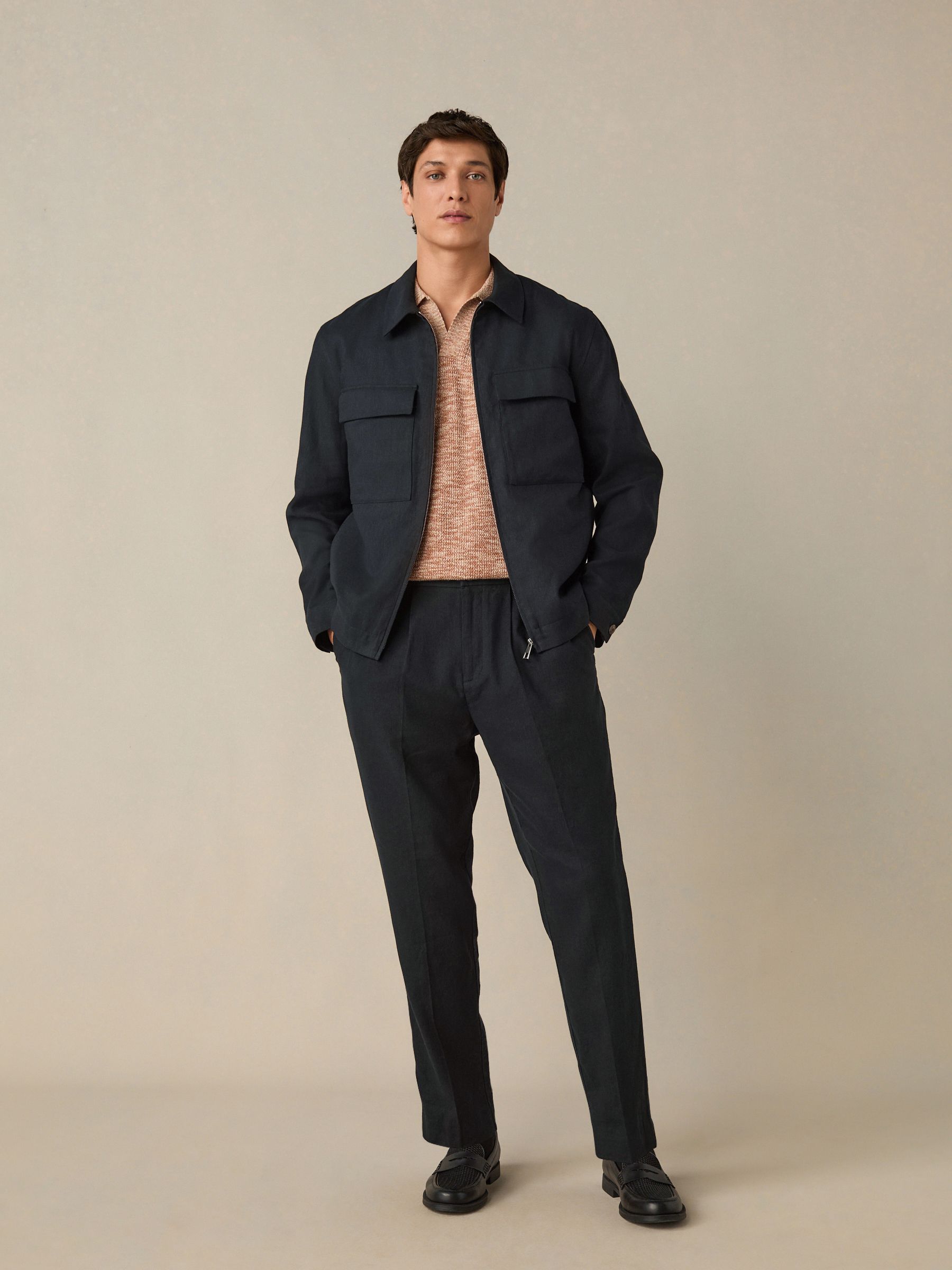 Buy Black Cotton Linen Blend Jacket from the Next UK online shop