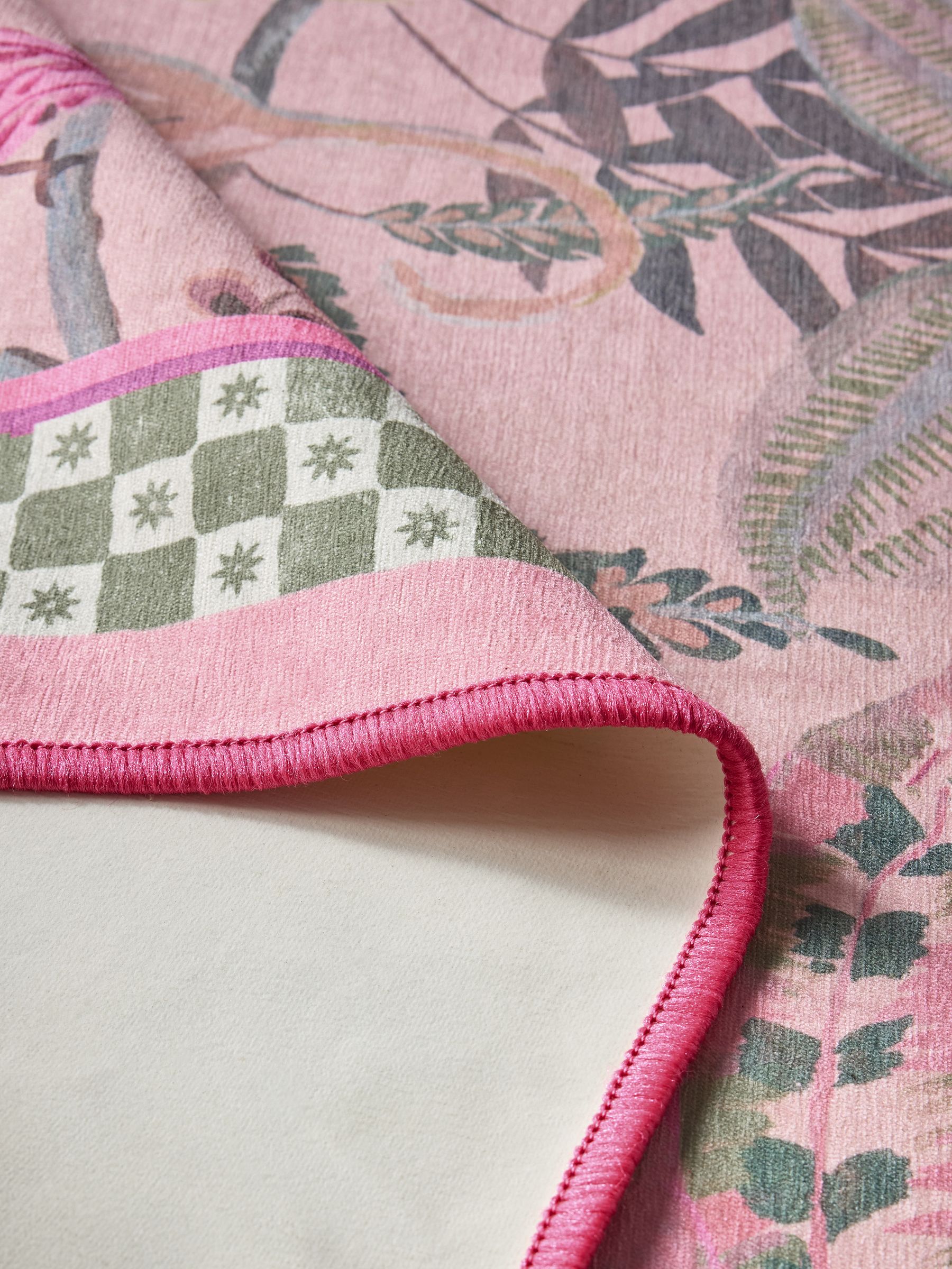 Buy Pink Washable Exotic Monkey Floral Rug from the Next UK online shop