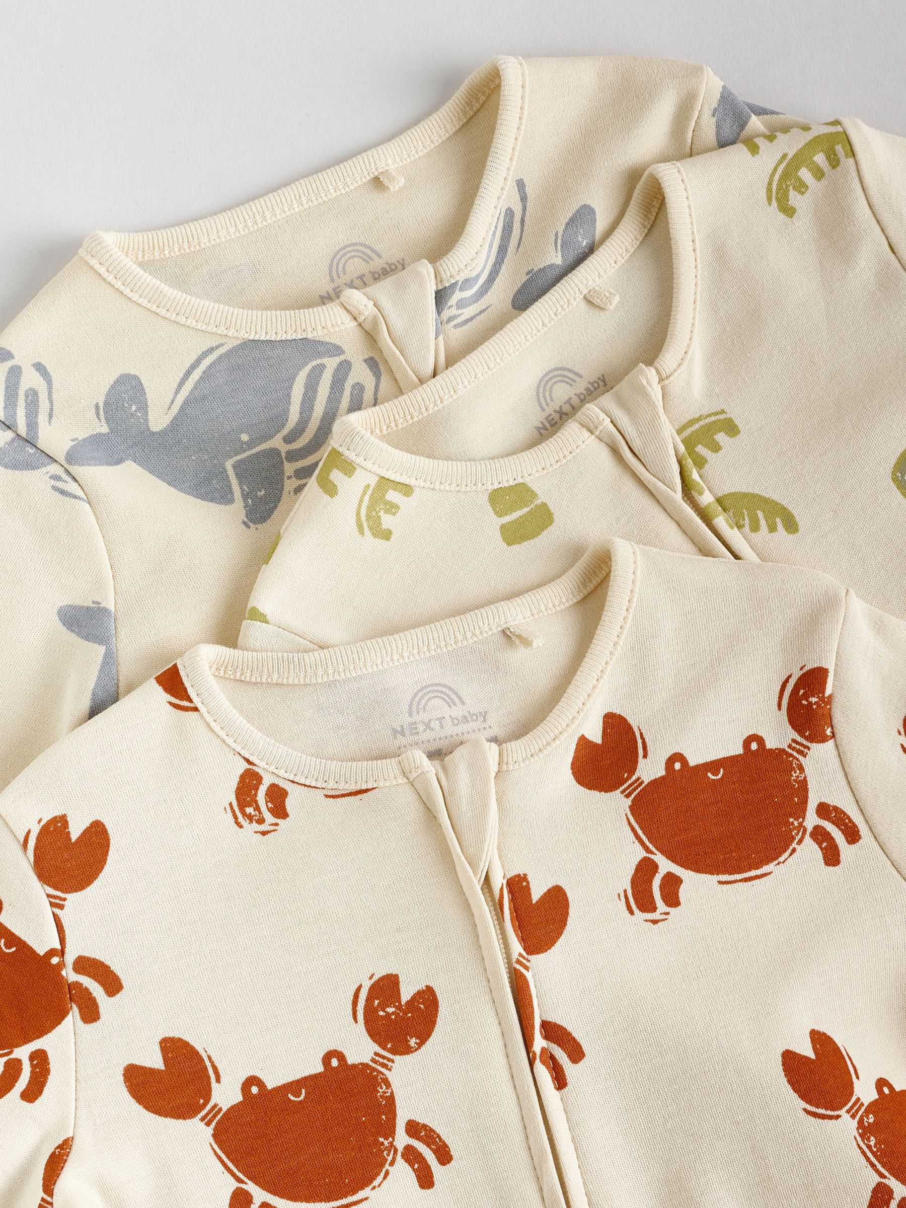 Buy Multi Baby Two Way Zip Sleepsuits 3 Pack (0mths-2yrs) from Next ...