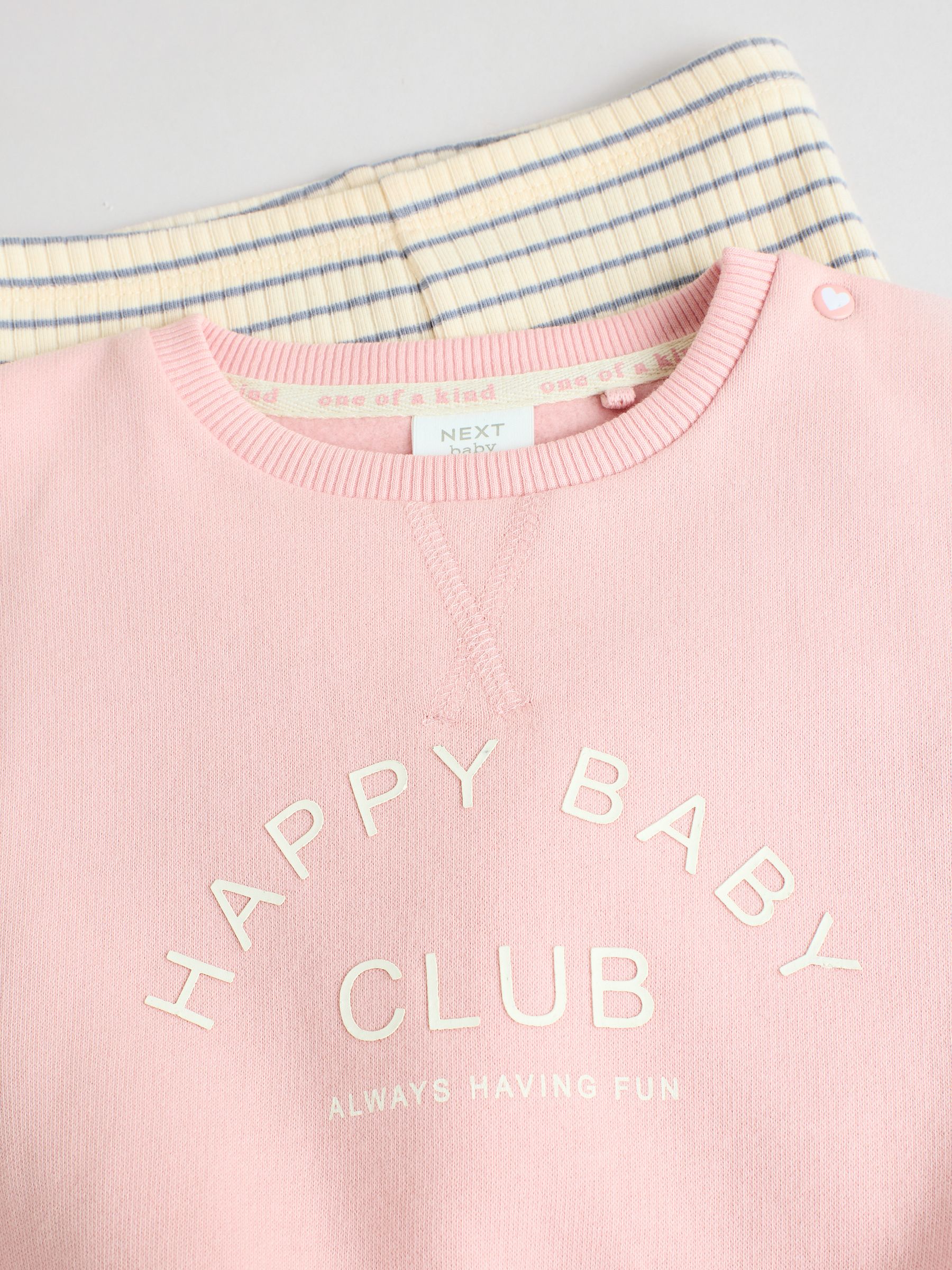 Buy Pink/ Grey Slogan Stripe Sweater and Leggings Set from the Next UK ...