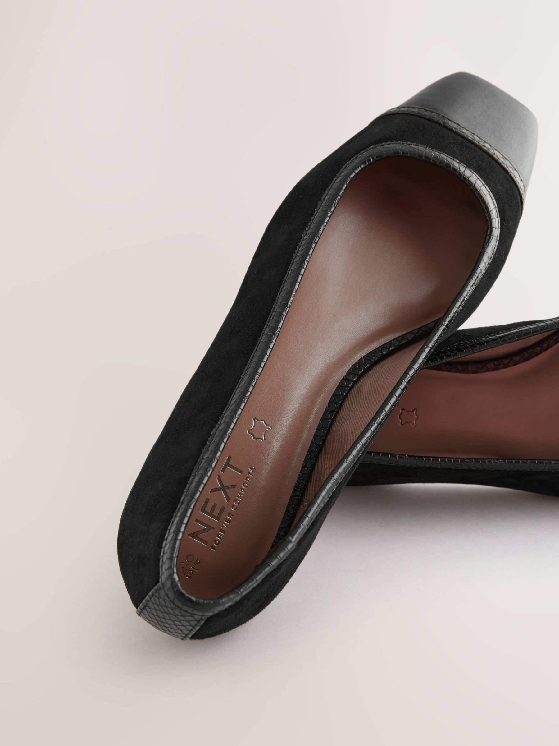 Buy Black Square Toe Ballerina Shoes from the Next UK online shop