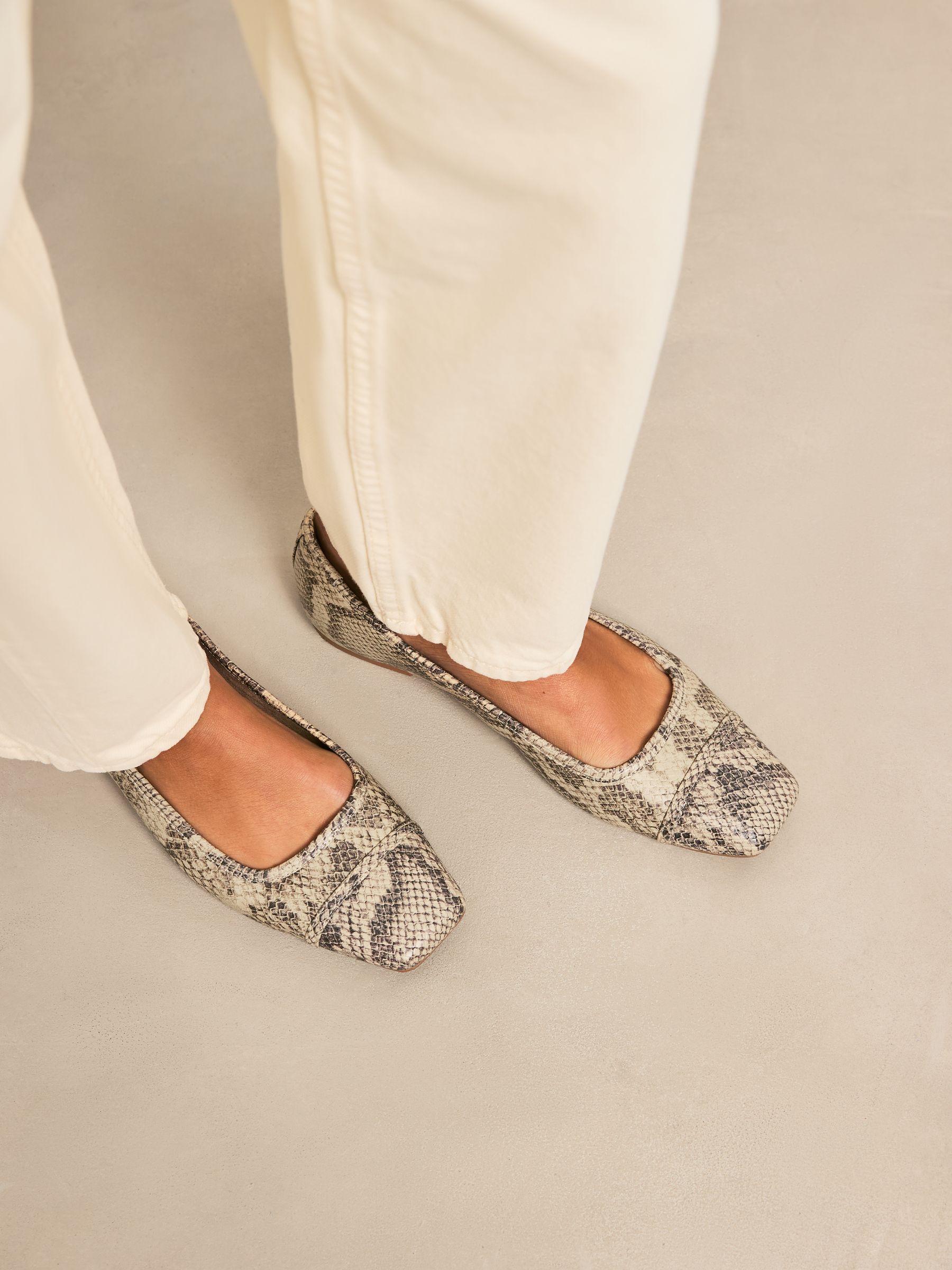 Buy Snake Print Square Toe Ballerina Shoes from the Next UK online shop