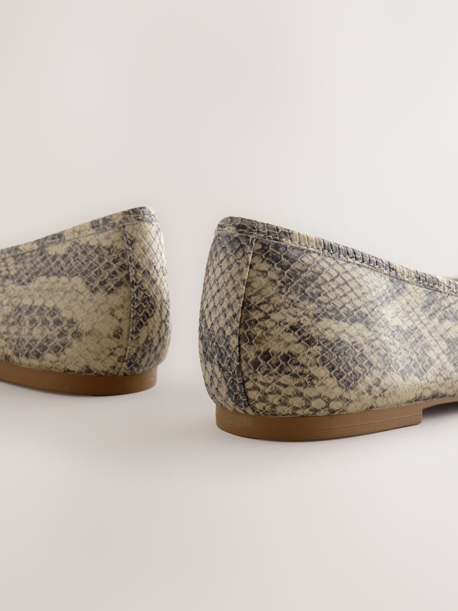 Buy Snake Print Square Toe Ballerina Shoes from the Next UK online shop