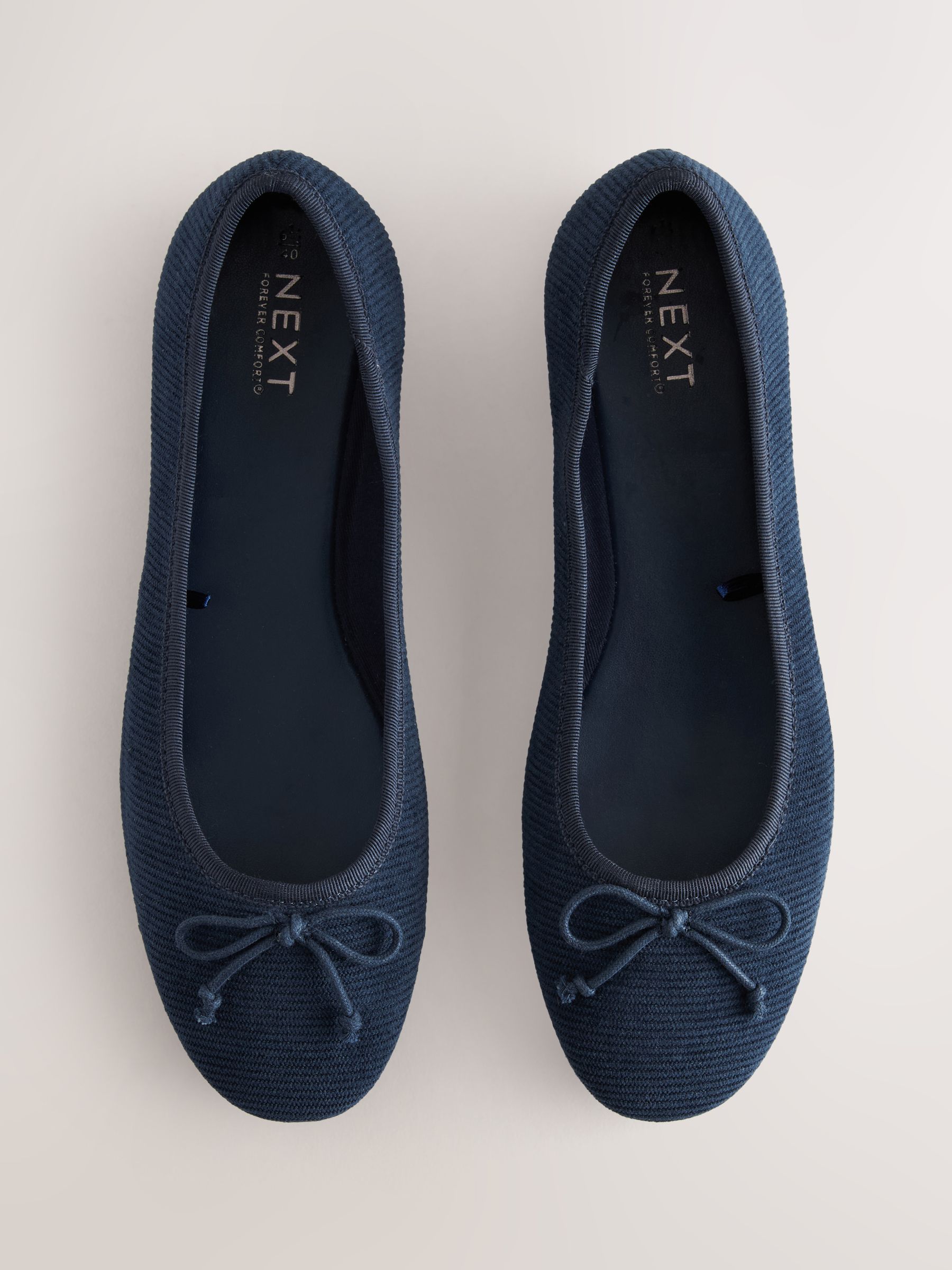 Buy Navy Corduroy Standard/Wide Fit Forever Comfort® Ballerinas Shoes ...