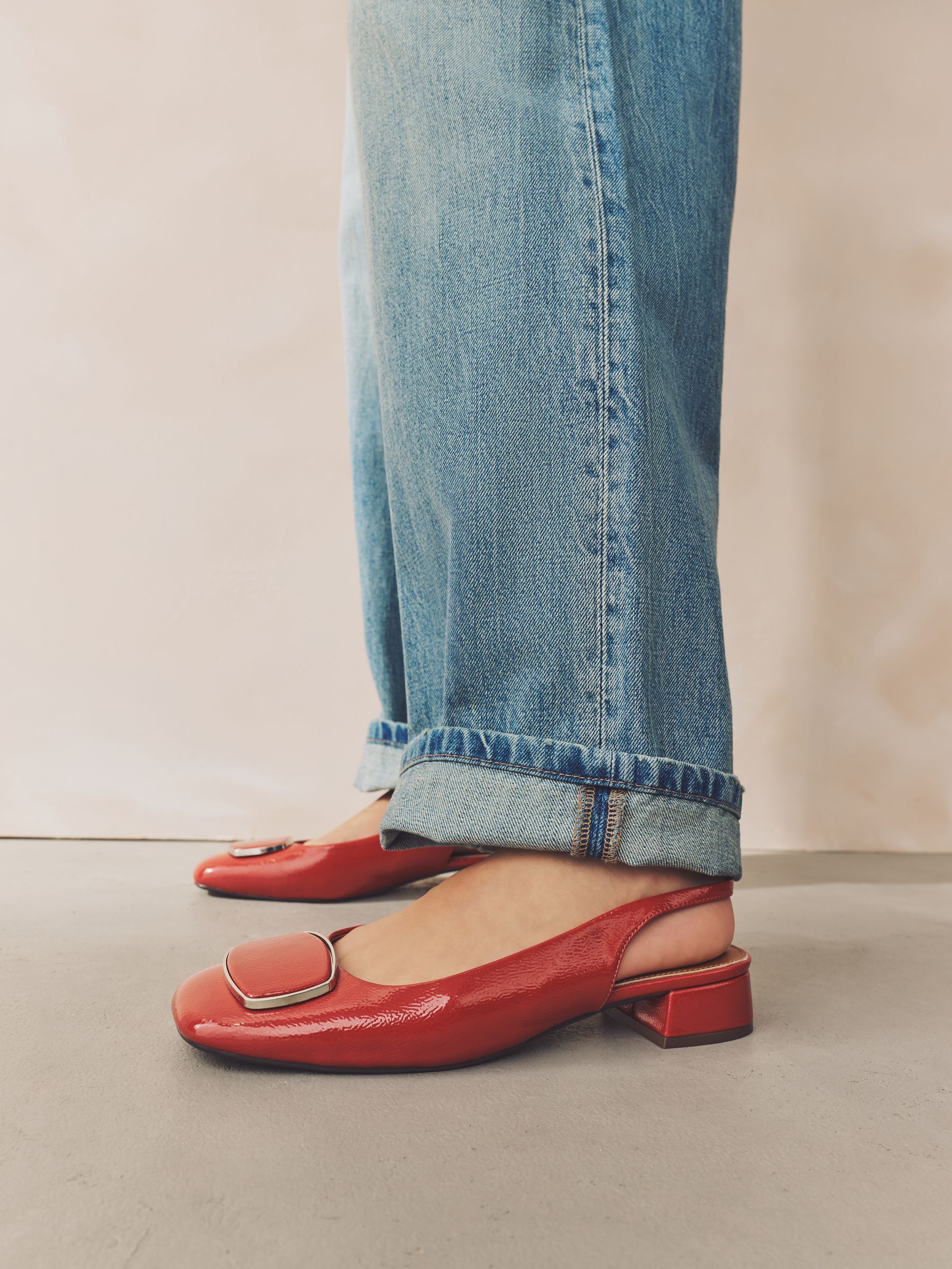 Buy Terracotta Forever Comfort® Square Toe Hardware Detail Slingbacks ...