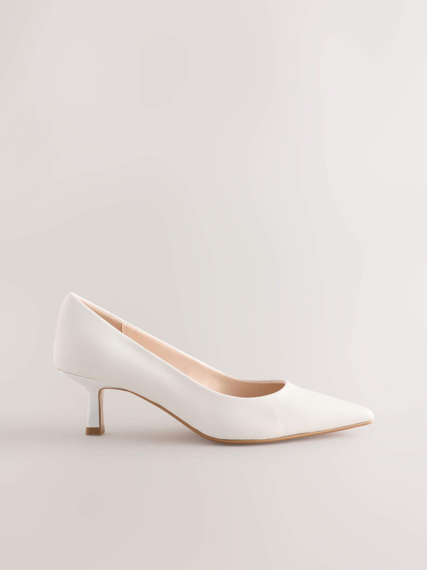 Buy White Leather Point Toe Kitten Heel Shoes from the Next UK online shop