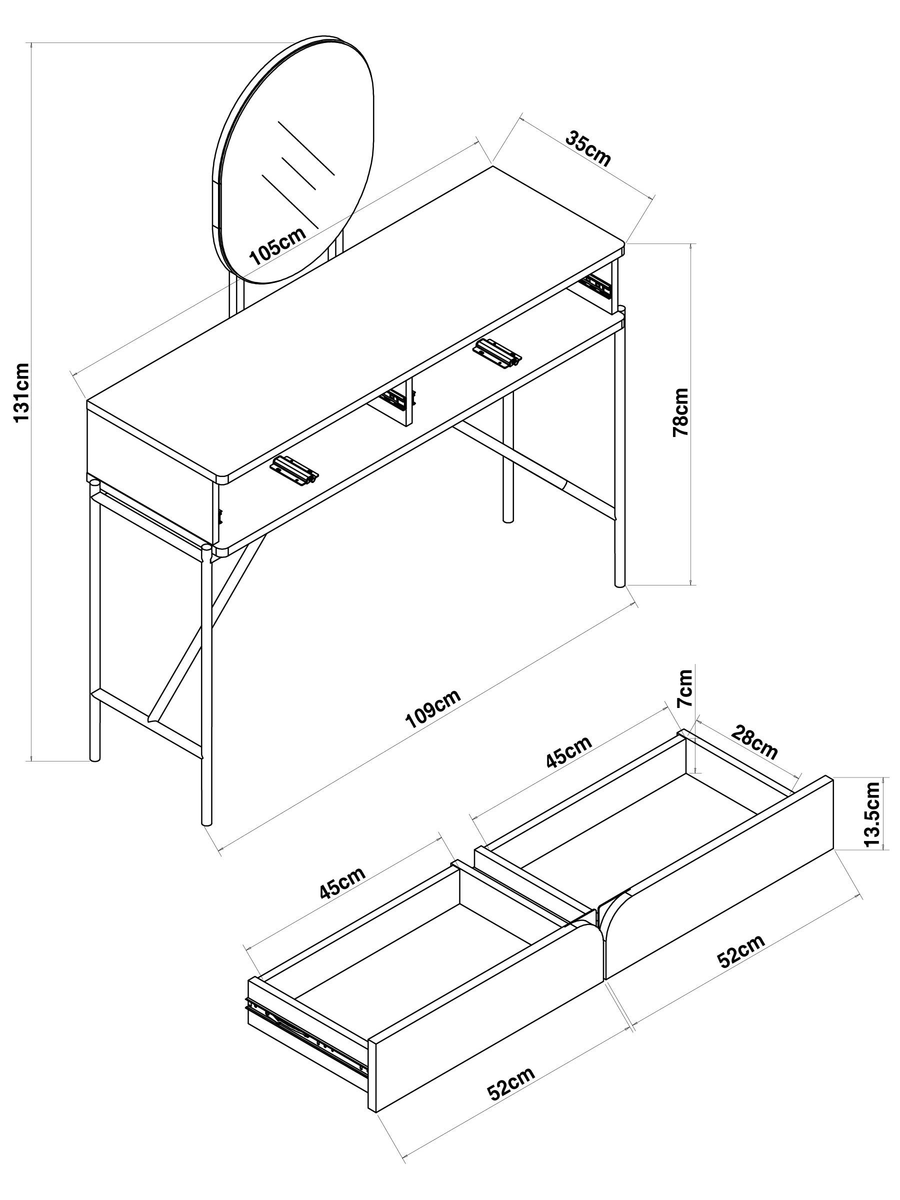 Buy Light Evie Oak Effect Console Dressing Table from the Next UK ...