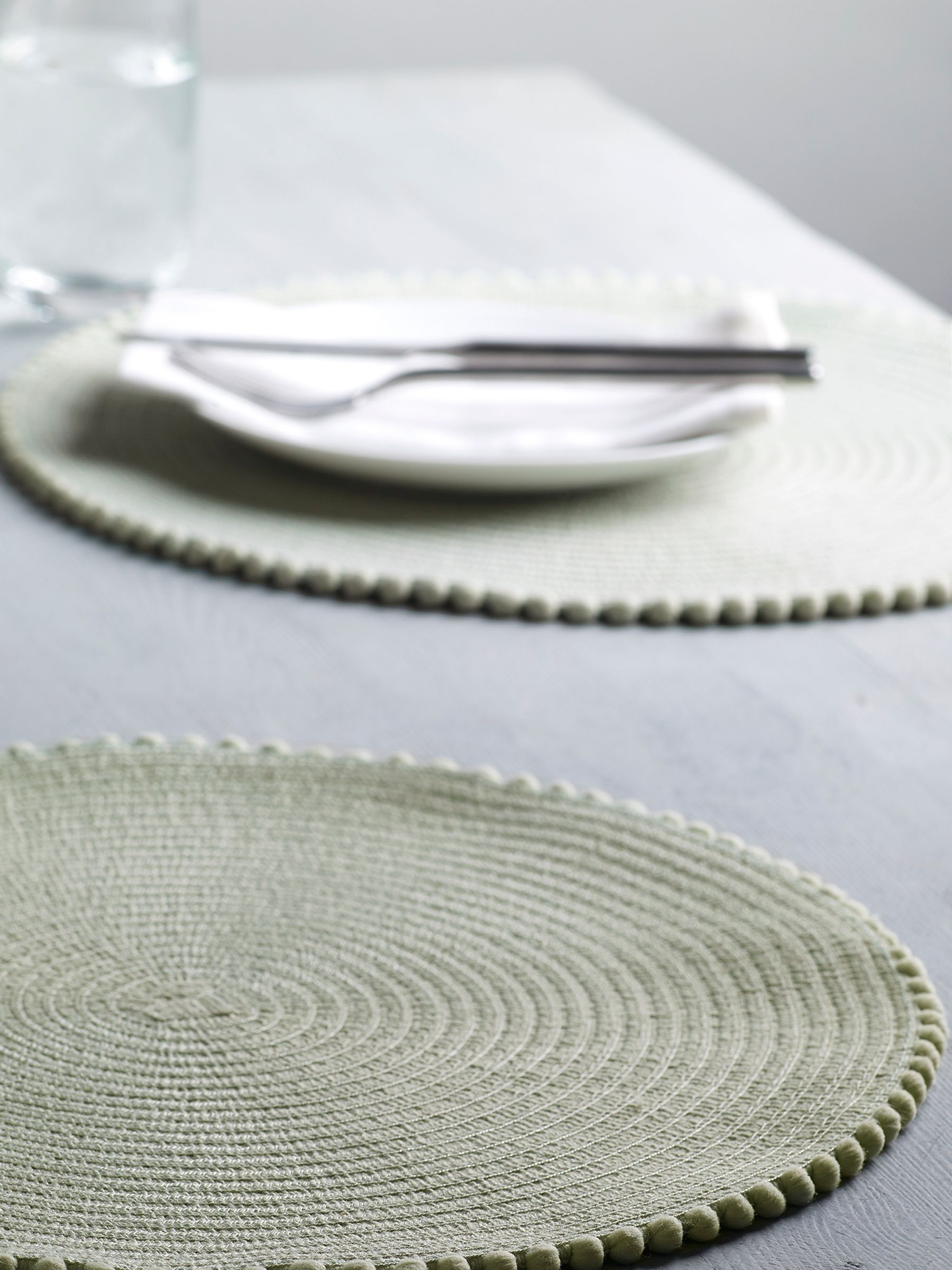 Buy Set of 4 Sage Green Pom Pom Placemats from the Next UK online shop